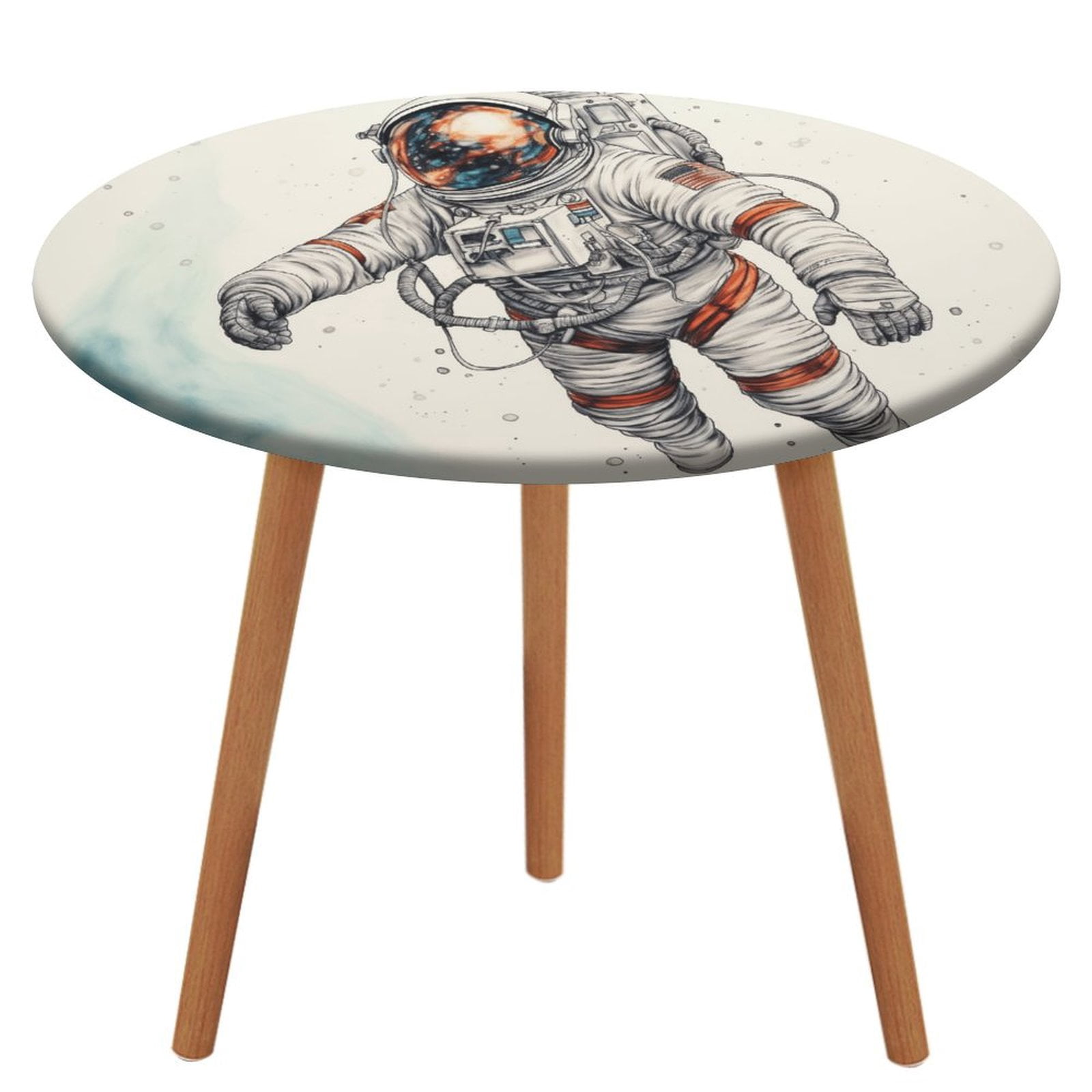Space Astronaut Cartoon Pattern Round Tablecloth Waterproof Elastic ...