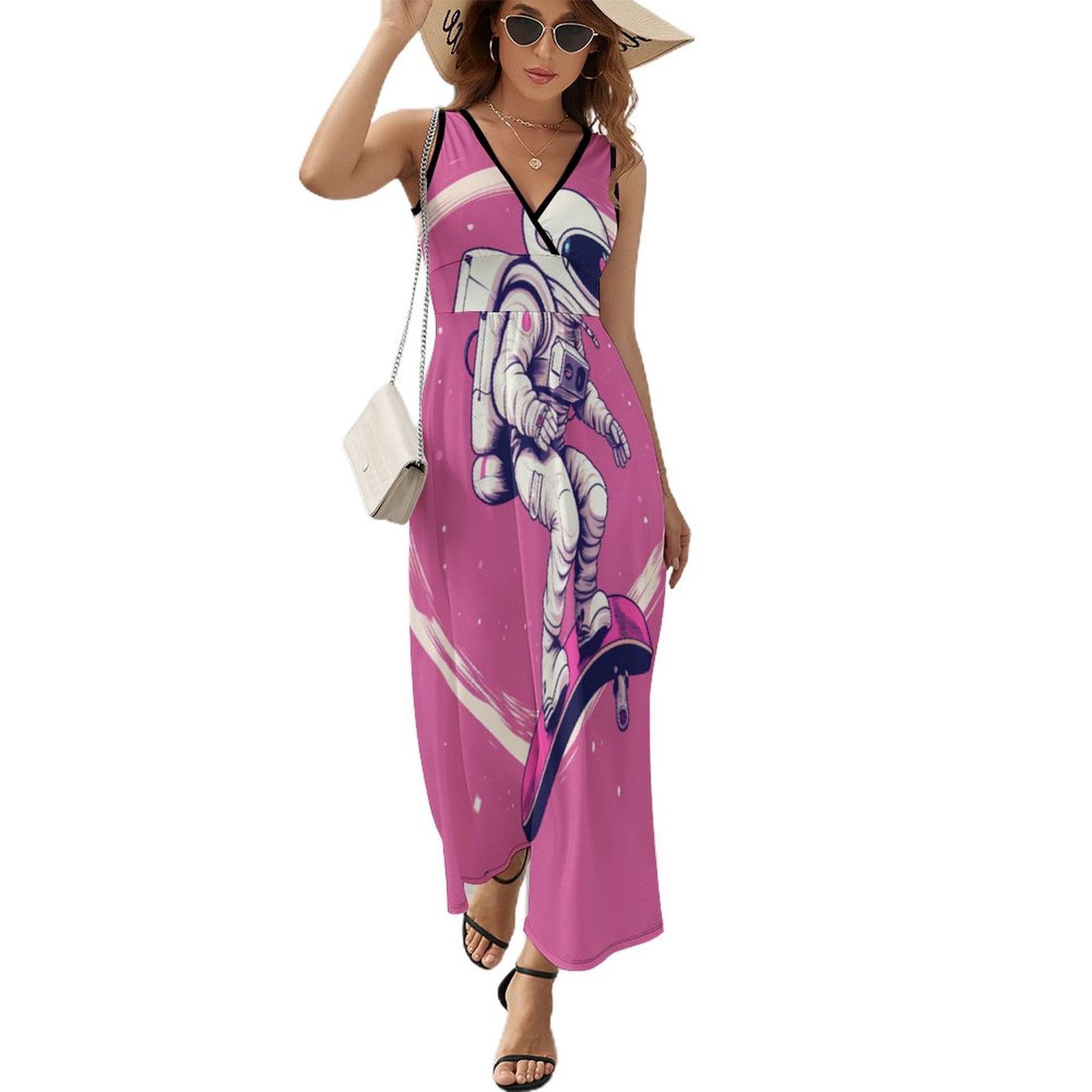 Space Astronaut Pattern Design Sleeveless Dress Summer Clothes for ...
