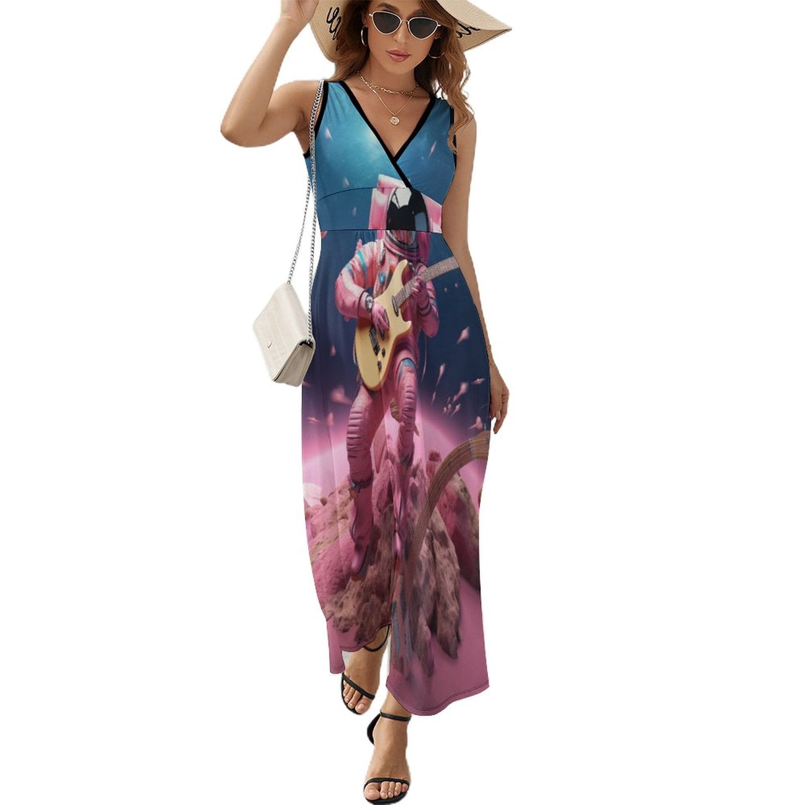 Space Astronaut Pattern Design Sleeveless Dress Summer Clothes for ...