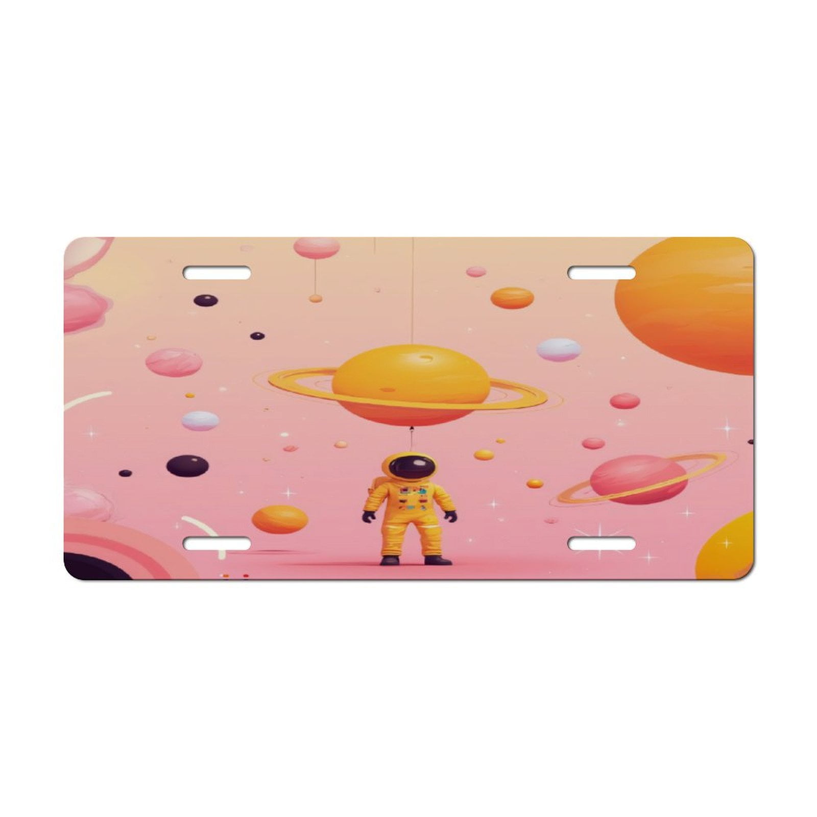 Space Astronaut Planets Art License Plate Lightweight Aluminum ...