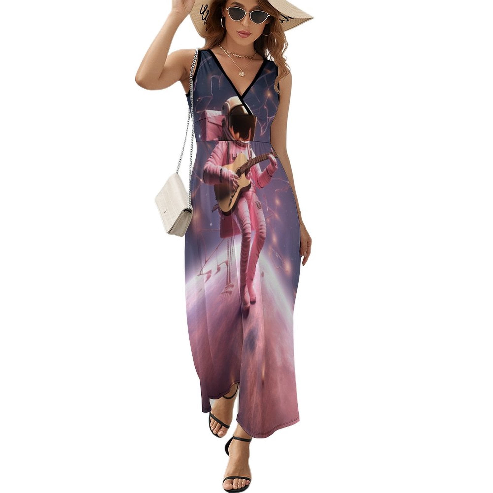 Space Astronaut Sleeveless Dress Female Clothing Dress Women Summer ...