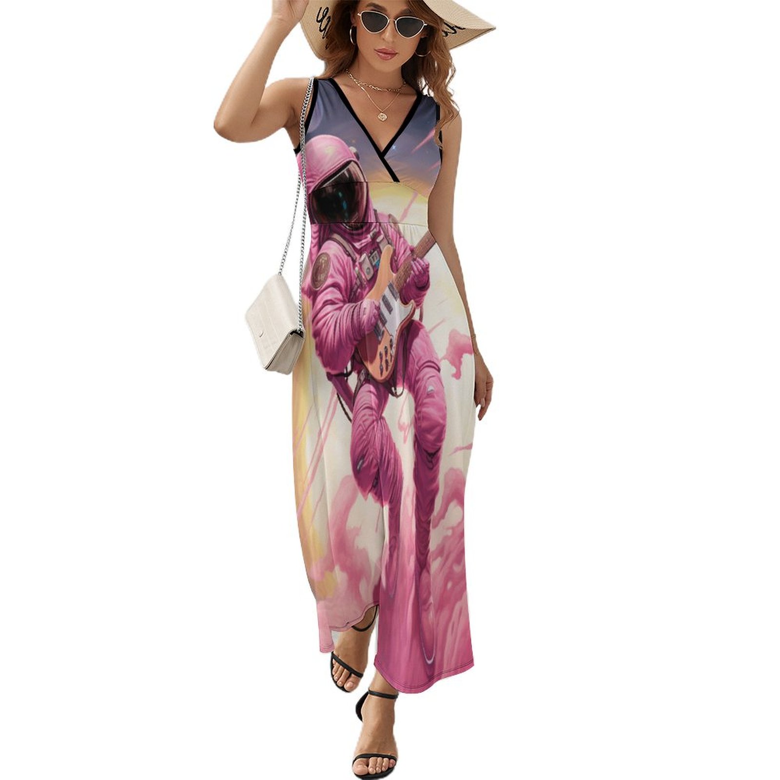 Space Astronaut Sleeveless Dress Female Clothing Dress Women Summer ...