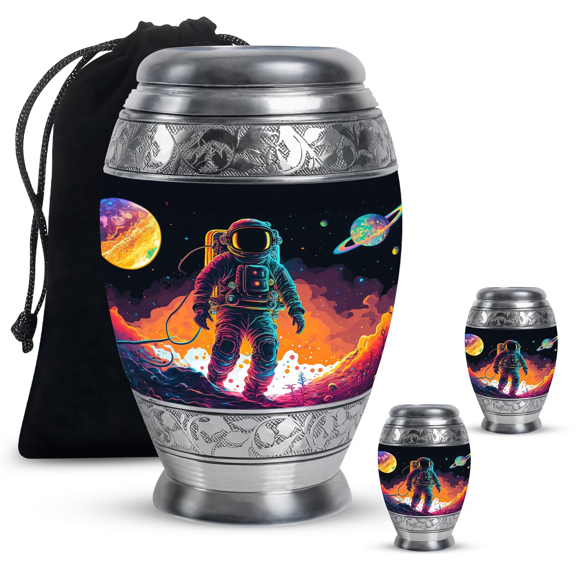 Space Astronaut Small Urn For Ashes Adult Male - Burial Large Urns For ...