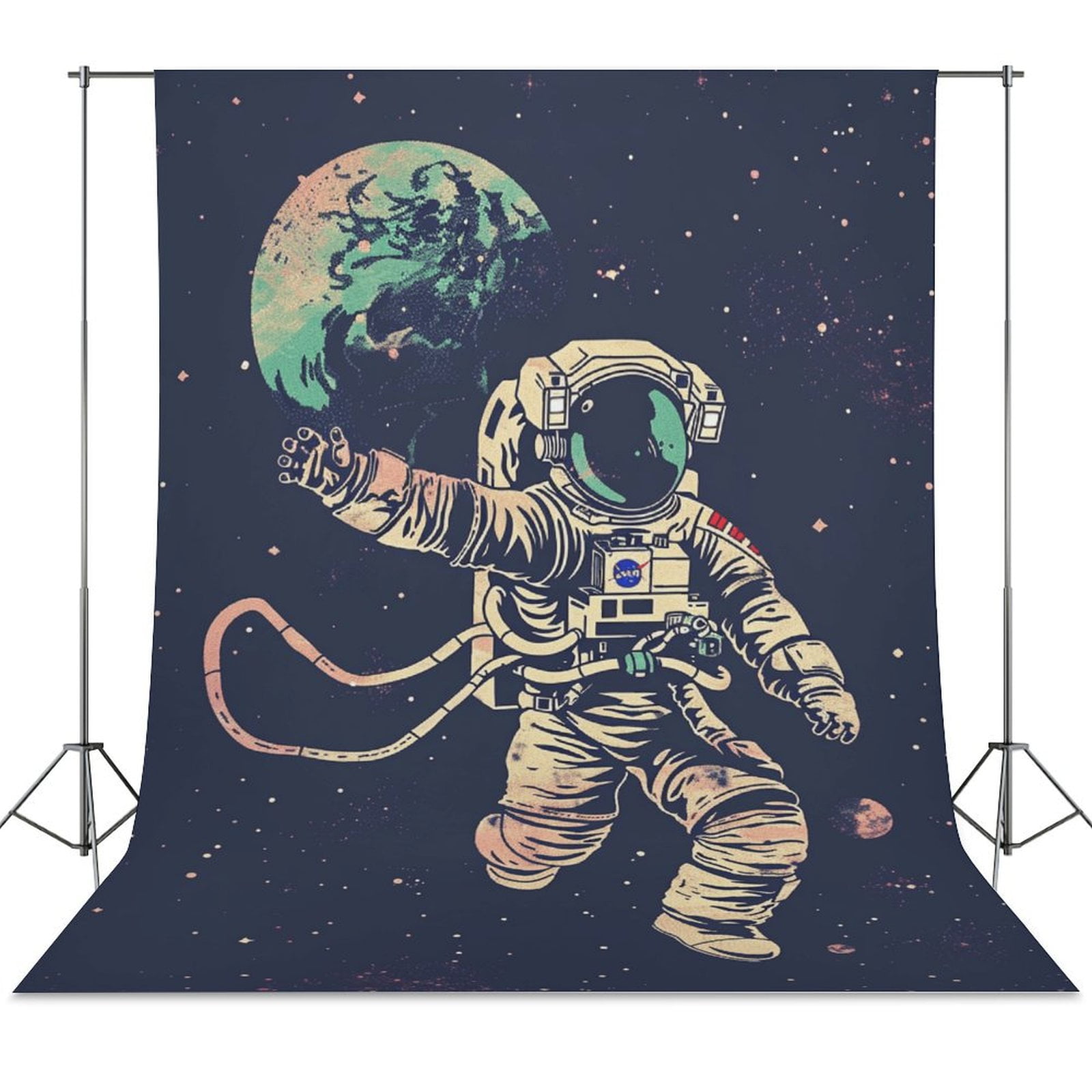 Space Astronaut Spring Wall Backdrop Background Floral Backdrops 5x7FT ...
