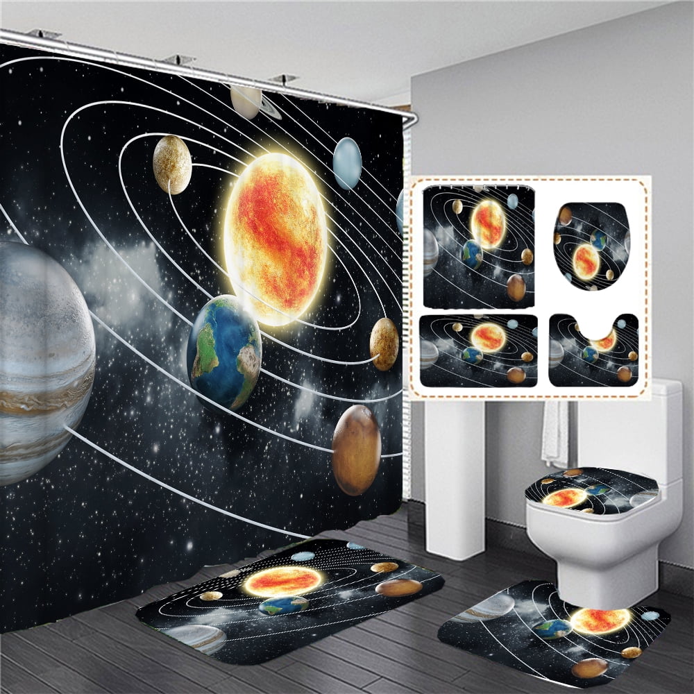 Space Astronaut Starry Sky Universe 3D Printing Waterproof Shower ...