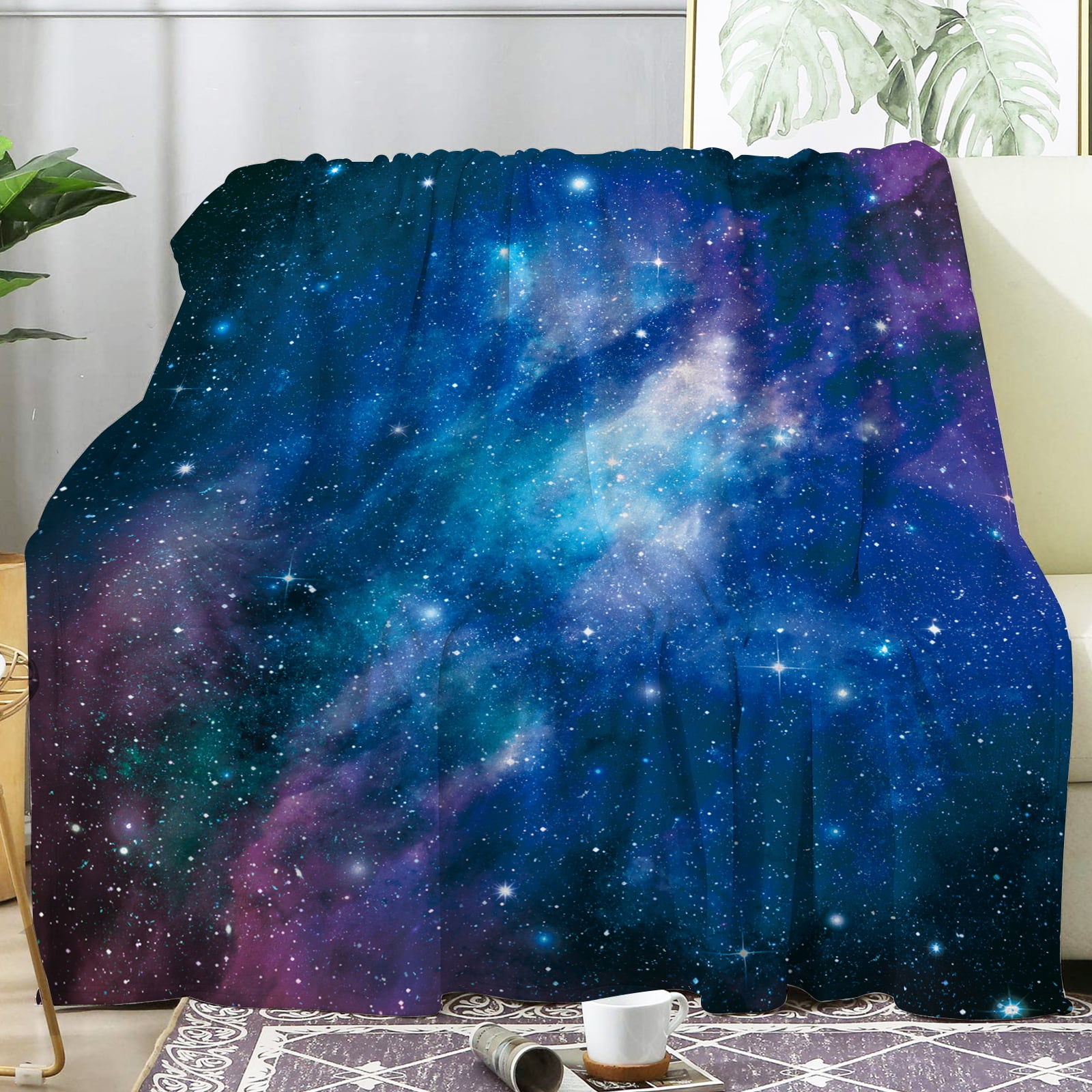 Space Astronaut Throw Blanket Soft Plush Flannel Blanket for Baby Girls ...