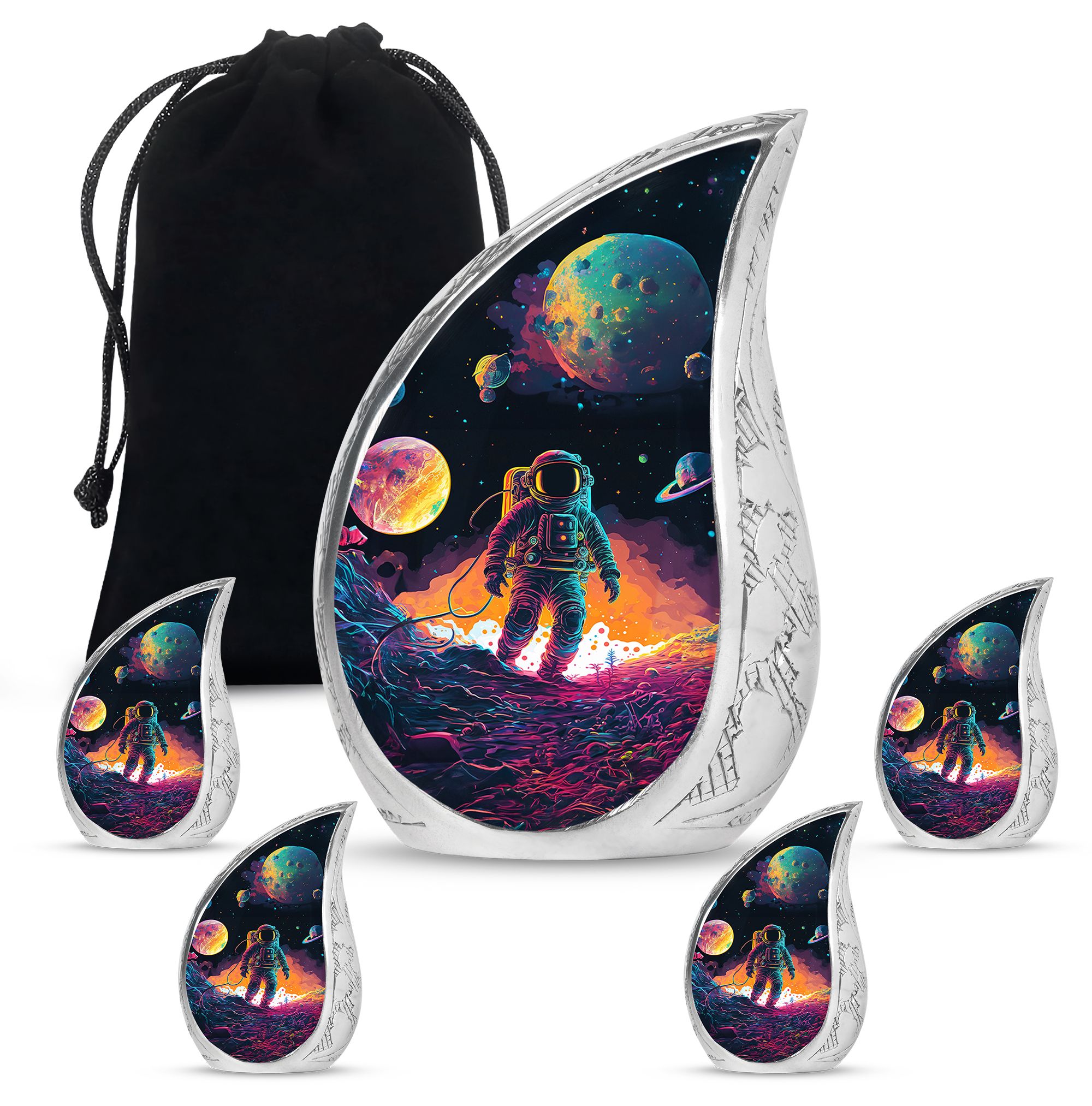 Space Astronaut Tiny Urn For Ashes Adult Male - Memorial Large Urns For ...