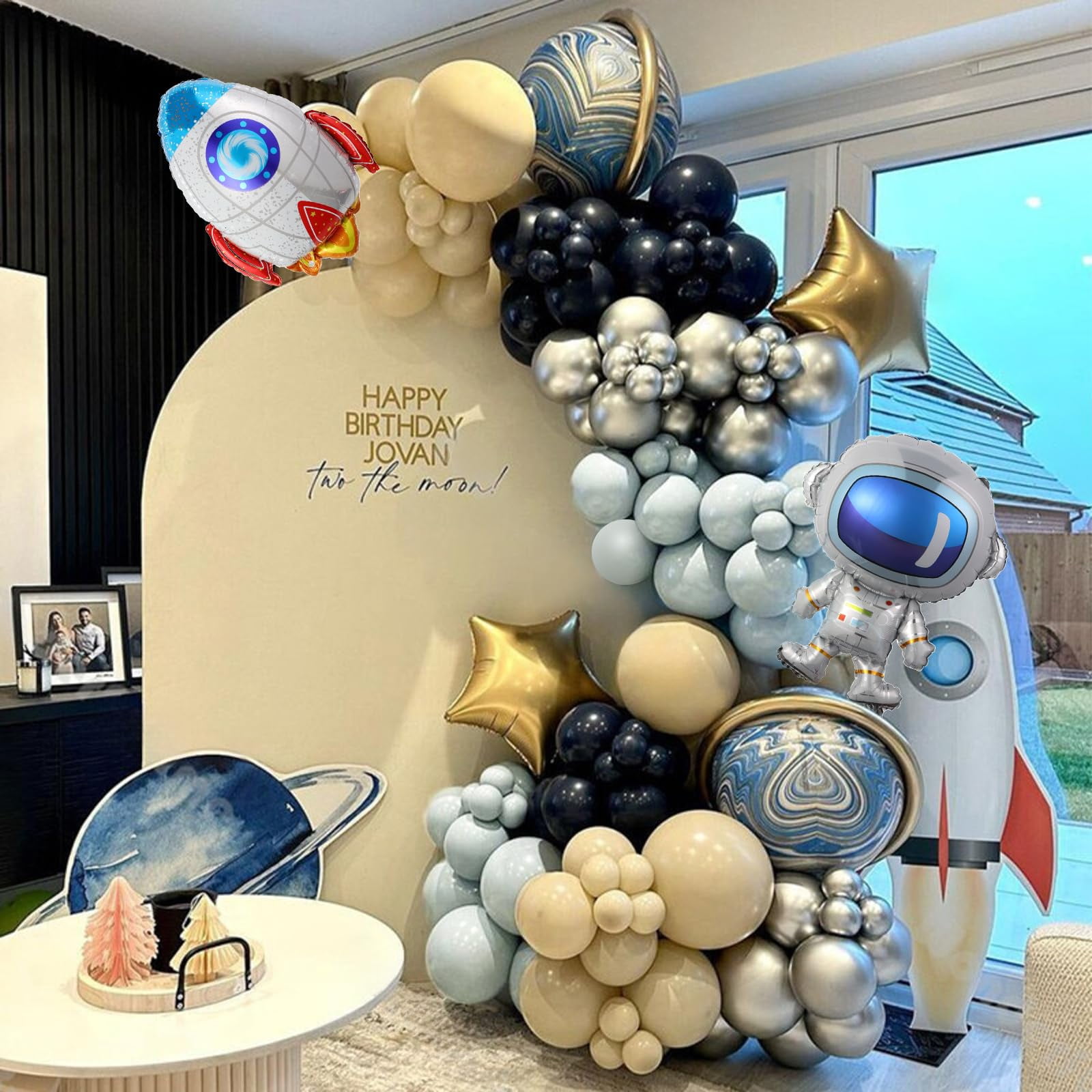 Space Balloon Garland AJH3 Arch Kit - 130 Pcs Galaxy Balloons Astronaut ...