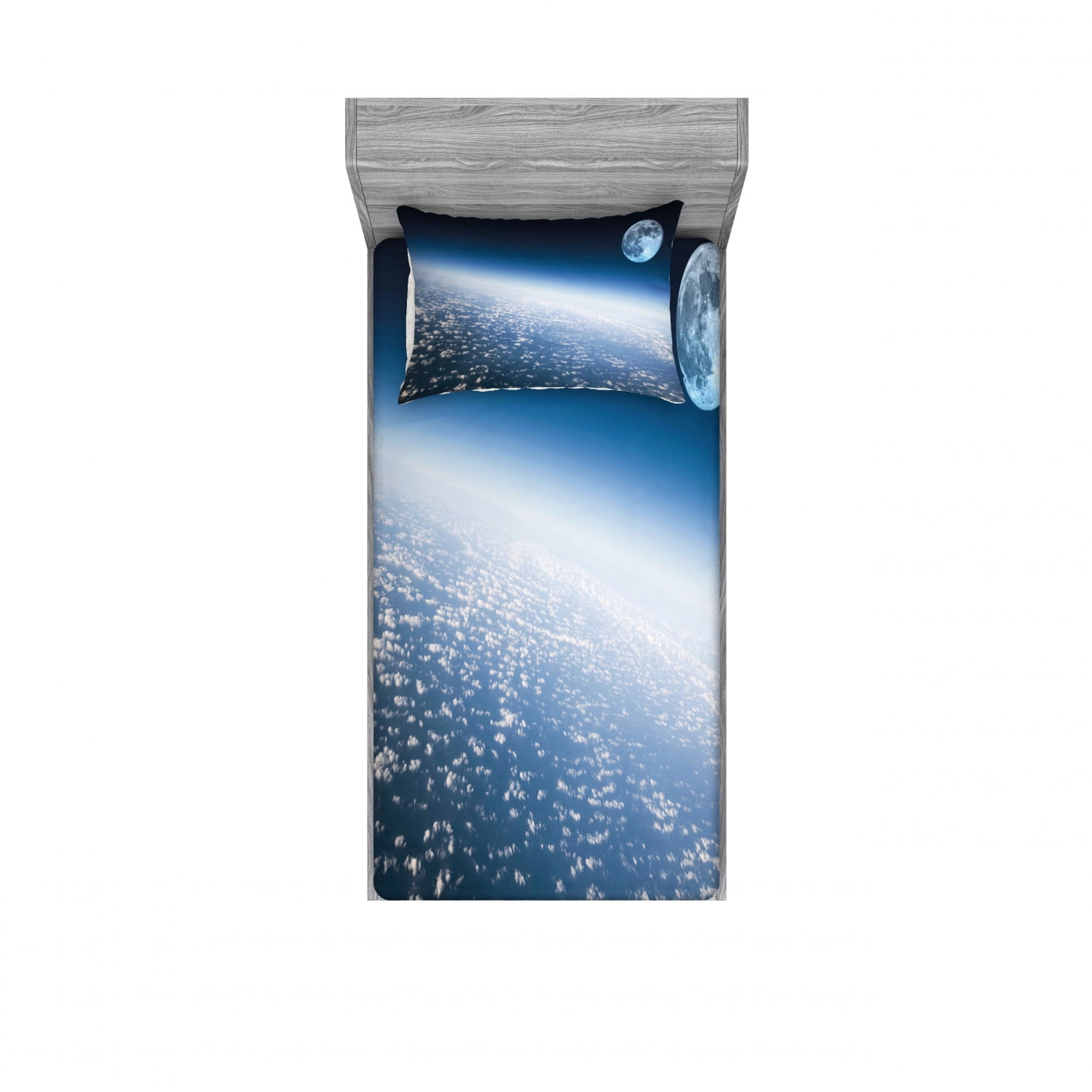 Space Bedding Set with Sheet & Covers, Aerial Atmosphere View of the ...