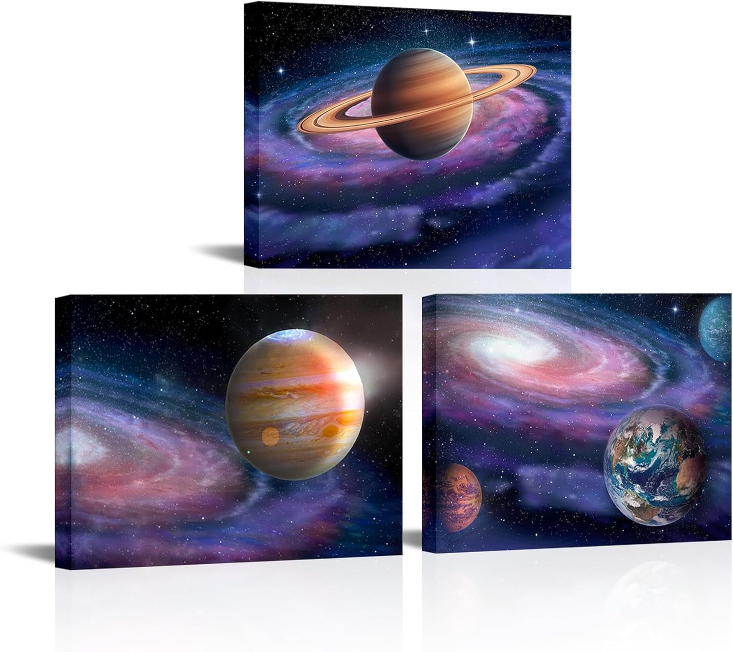 Space Canvas Wall Art Solar System Planets Picture Universe Galaxy Wall ...