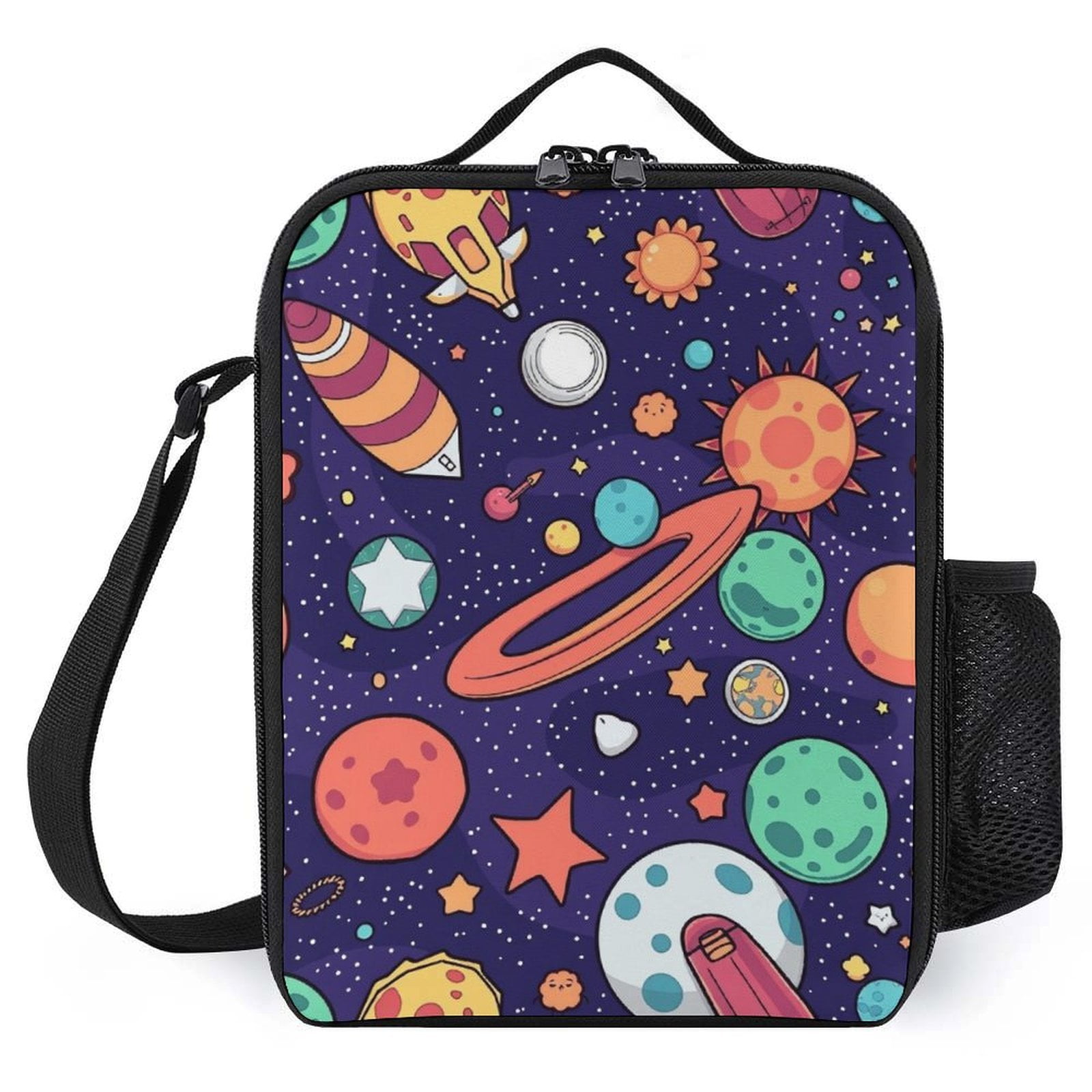 Space Cartoon Pattern Messenger Bag Cartoon Teenage Crossbody Bag Lunch ...