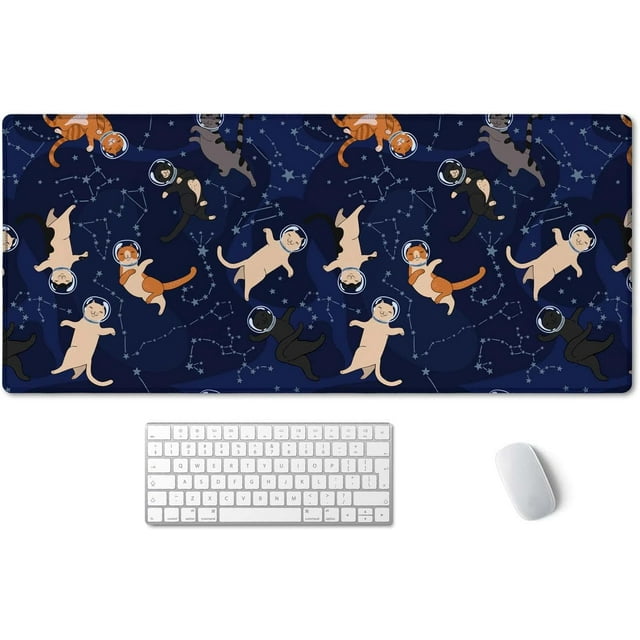 Space Cats and Constellations Desk Mat, Cute Desk Pad, Extra Large Desk ...