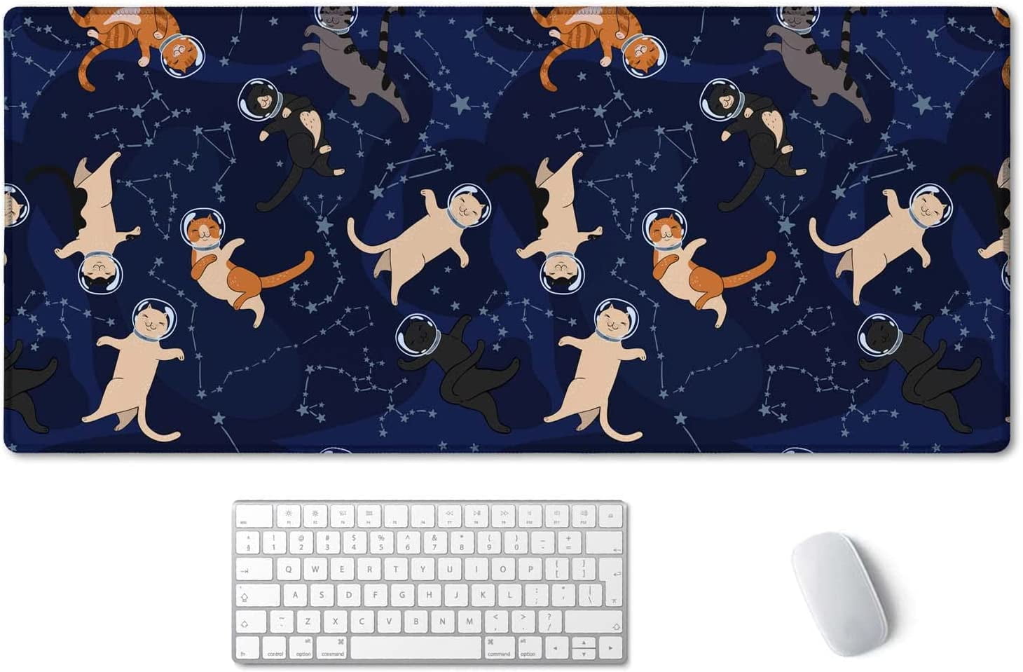 Space Cats and Constellations Desk Mat, Cute Desk Pad, Extra Large Desk ...