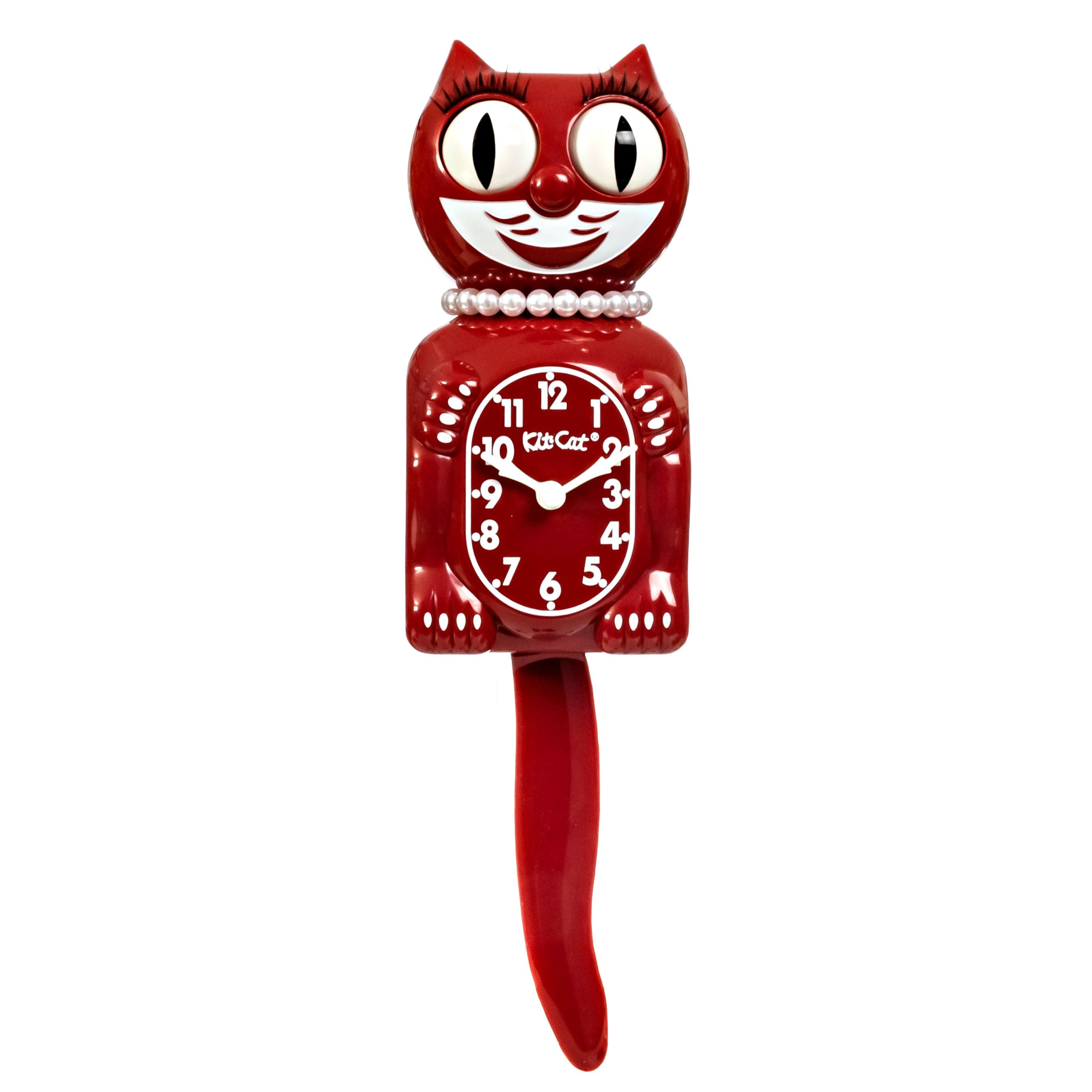 Space Cherry Red Lady Kit Cat Clock 15.5" Full Size Retro Style Kit-Cat ...