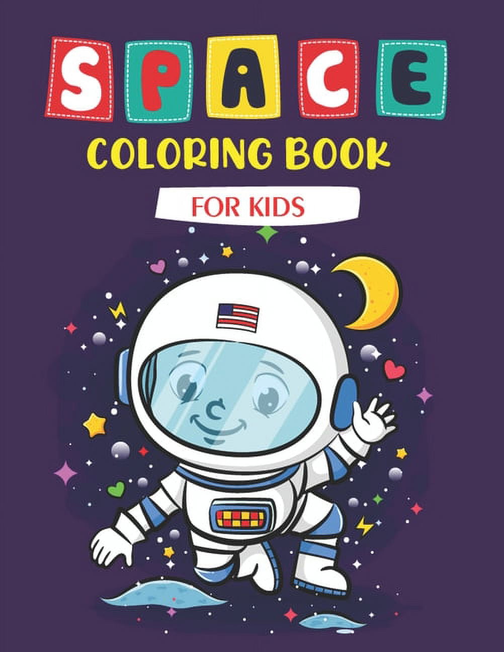 Space Coloring Book for Kids: Cute outer space coloring pages with ...