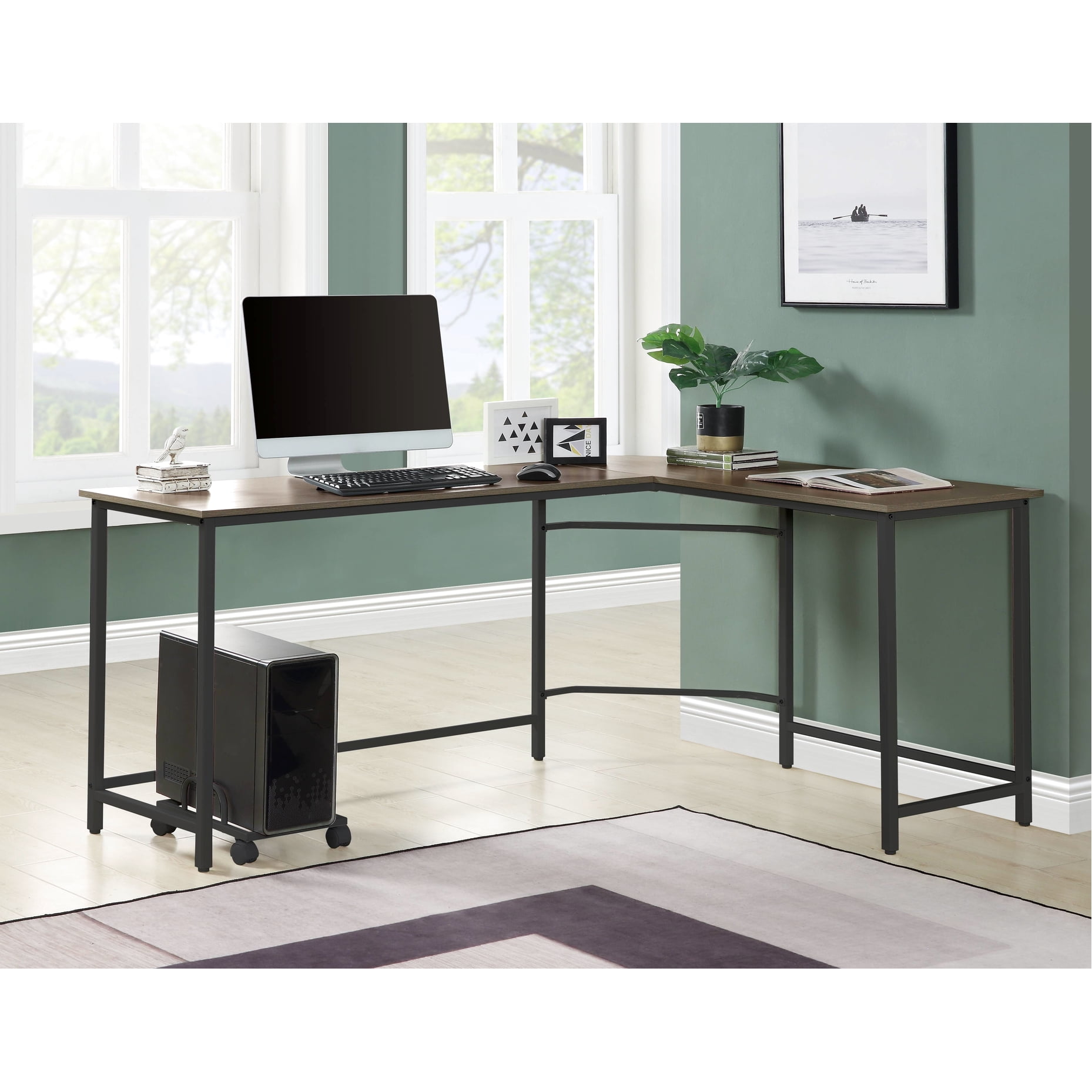 Space Computer Workstation With Composite Wood Functional Work Desk 44 ...