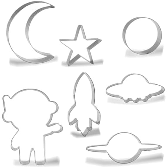 Space Cookie Cutter Set - Rocket, Astronaut, UFO, Moon, Saturn ...