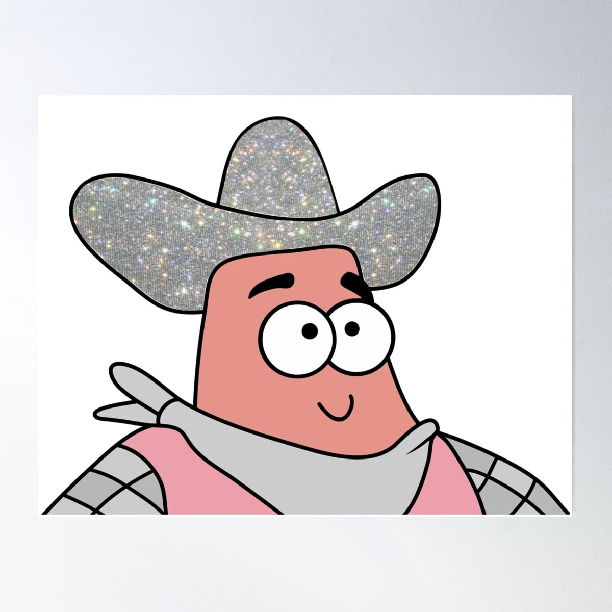 Space Cowboy Patrick Star Poster Wall Art, Modern Wall Decor For Living ...