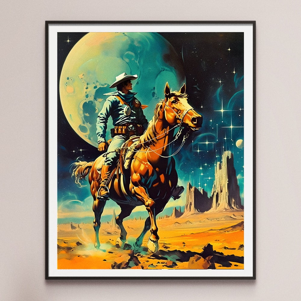 The Space Cowboy - Retro Futurism, Vintage Western, Cosmic Sci-Fi Art ...