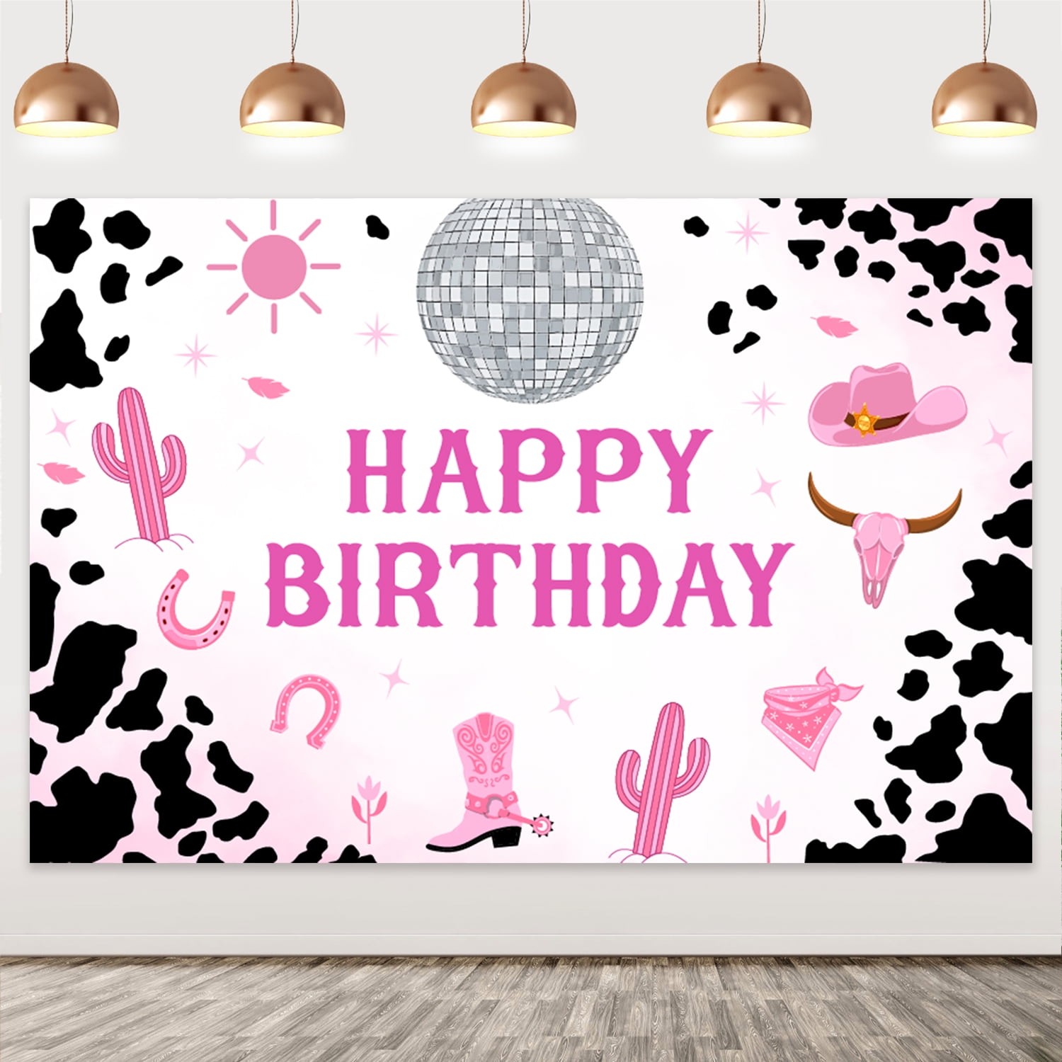 Space Cowgirl Birthday Party Decorations Western Cowgirl Kit Disco Star ...