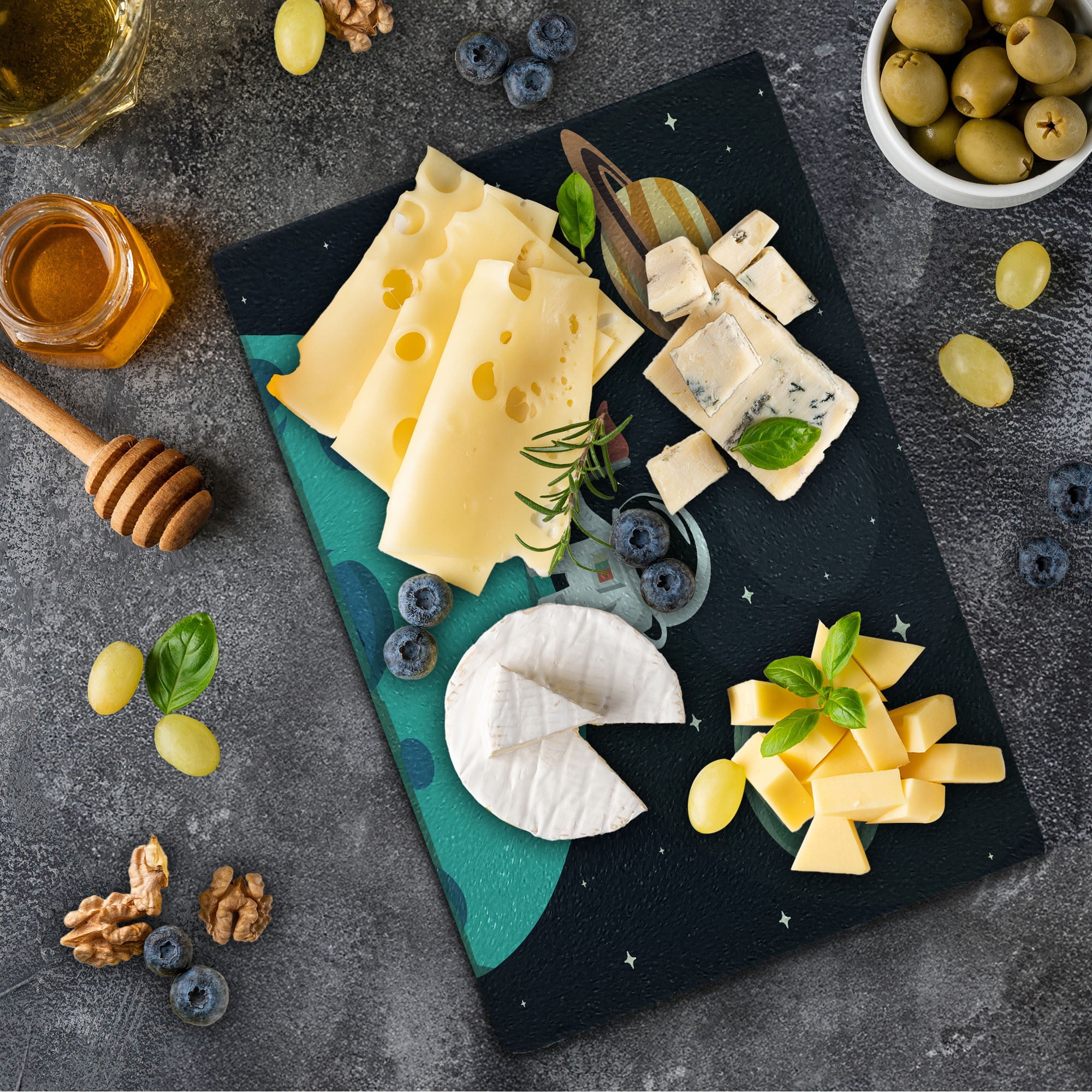 Space Cutting Board, Planets Earth Mercury Galaxy Neptune Pluto Jupiter ...