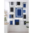 Space Design Sense Sheer Curtains 63 Inch Long 1 Panel Grey Blue Line ...