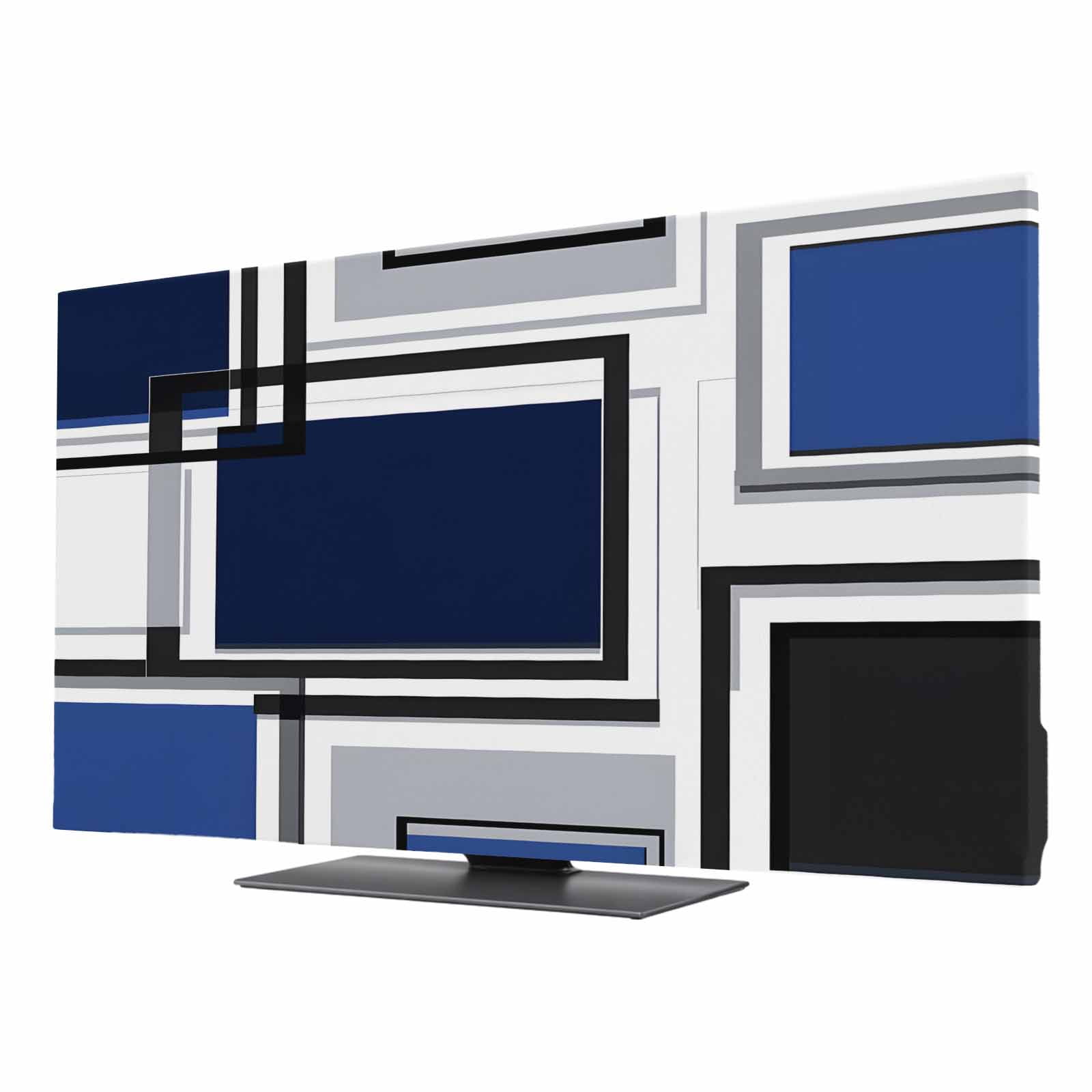 Space Design Sense TV Dust Cover 32 Inch, Black Blue Suqare Stitching ...