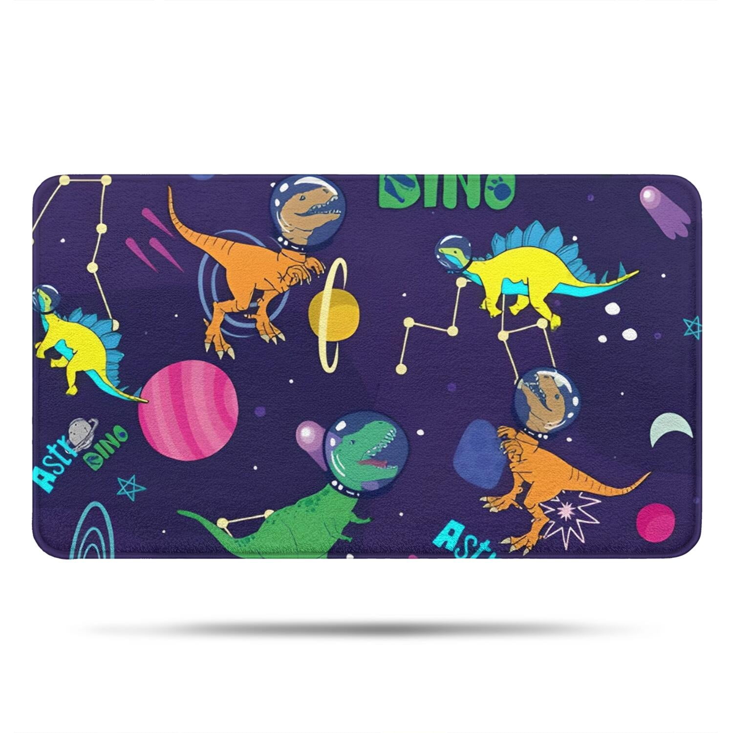 Space Dinosaurs Astr Dino Pattern Bathroom Rugs Mat,Non Slip Microfiber ...