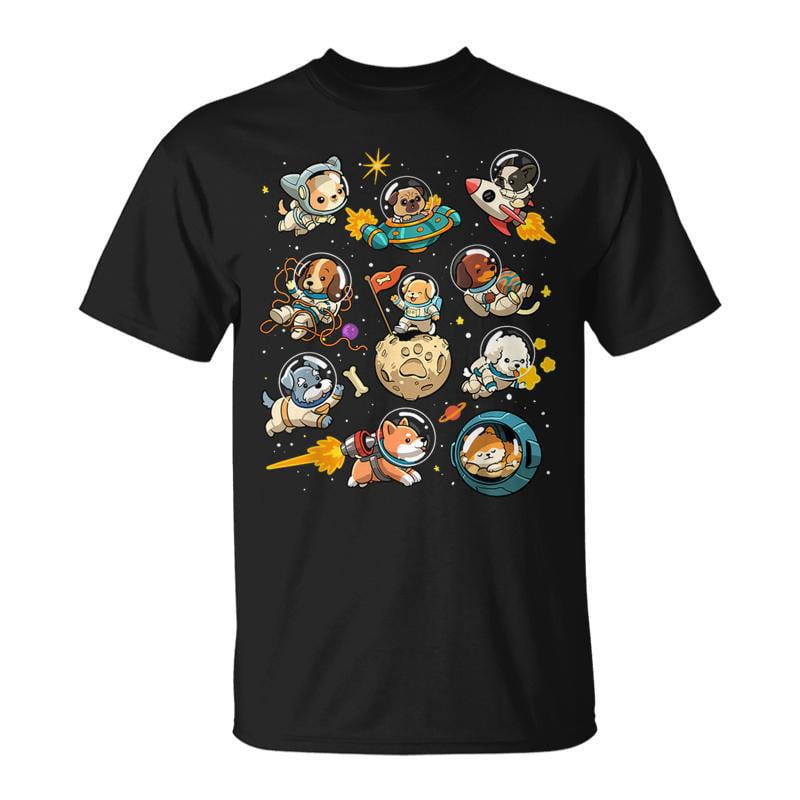 Space Dogs Cute Astronaut Dogs In Space Galaxy Animal Planet TShirt ...