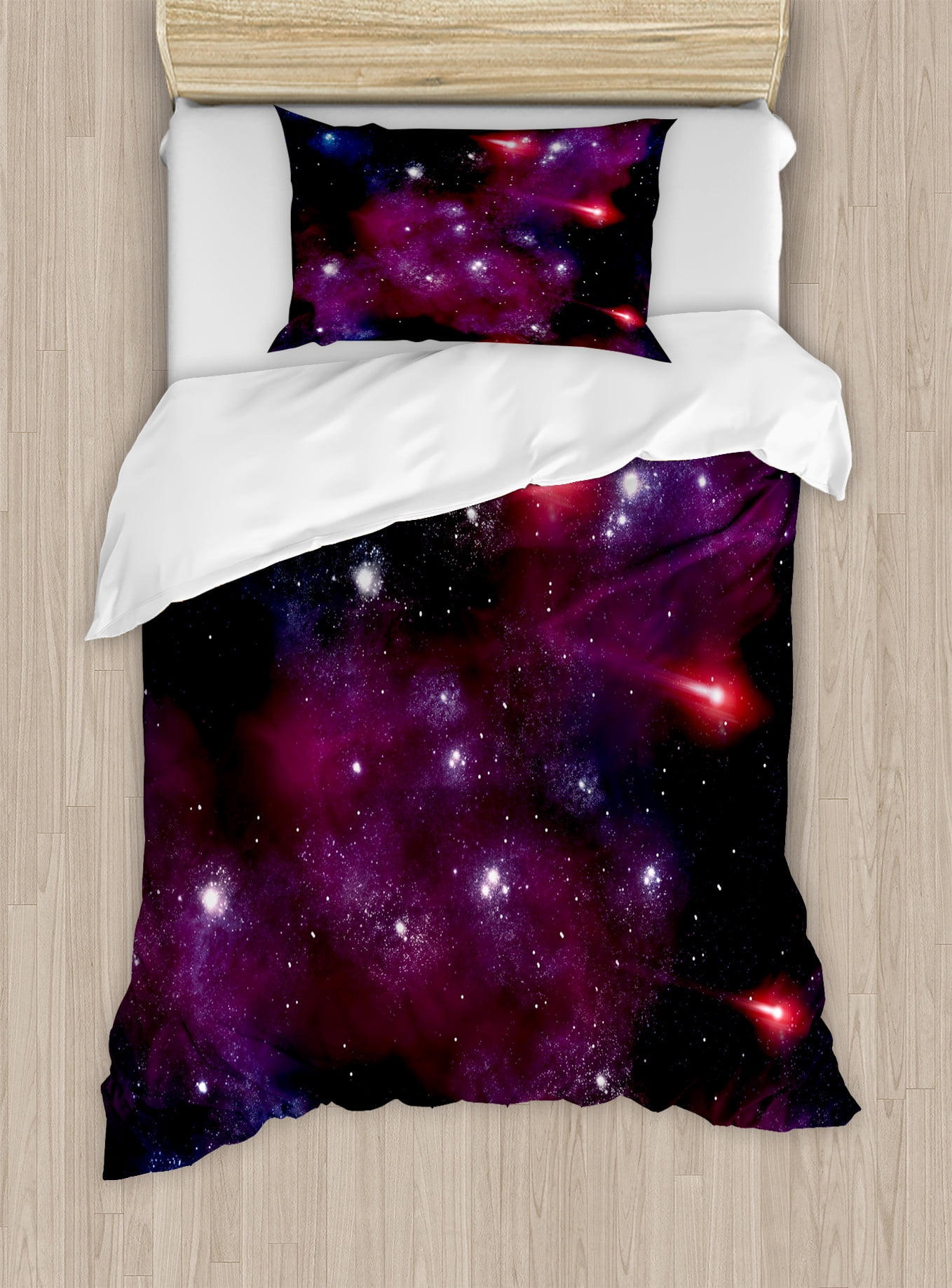 Space Duvet Cover Set, 4 Comet on the Sky Stardust Meteor Shower Wish ...