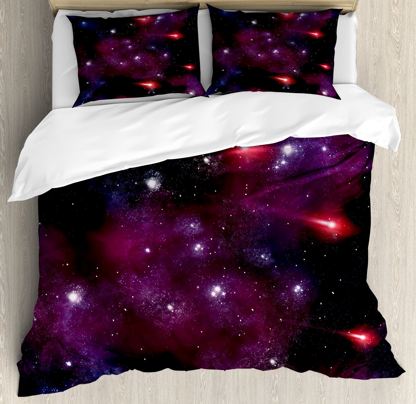 Space Duvet Cover Set, 4 Comet on the Sky Stardust Meteor Shower Wish ...