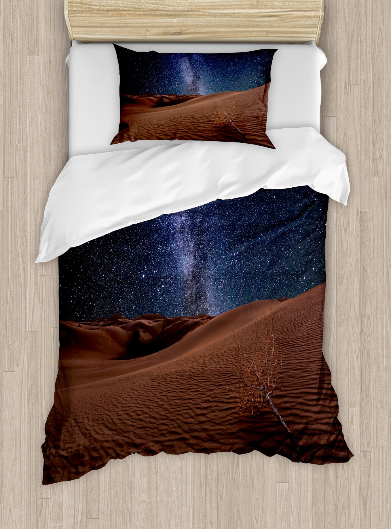 Space Duvet Cover Set, Life on Mars Themed Surreal Surface of Gobi ...