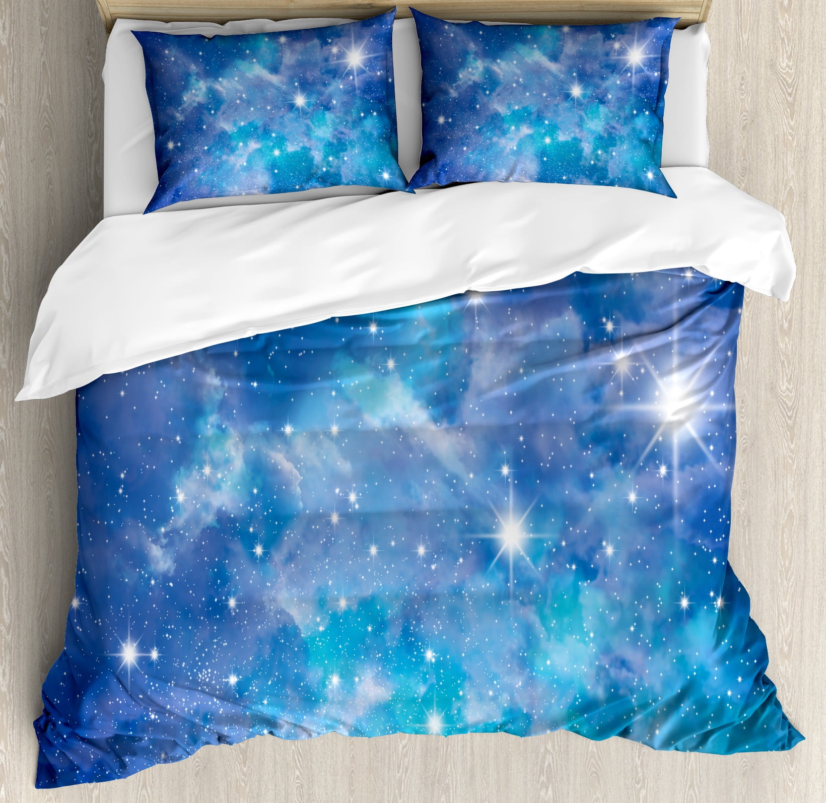 Space Duvet Cover Set, Vibrant Star Clusters Constellation Ethereal ...