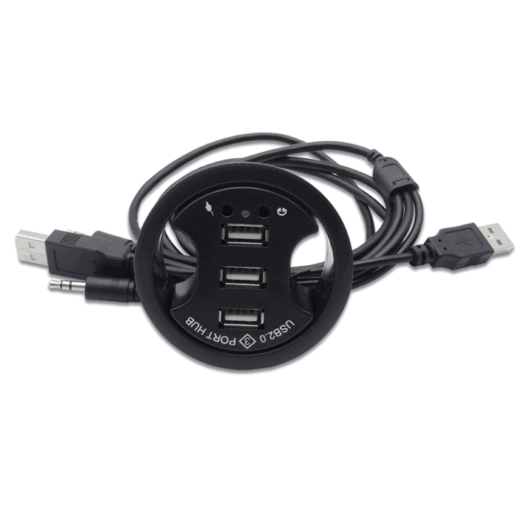 Space Efficient Circular USB Hub 3 Port Expansion Auditory Output Port ...