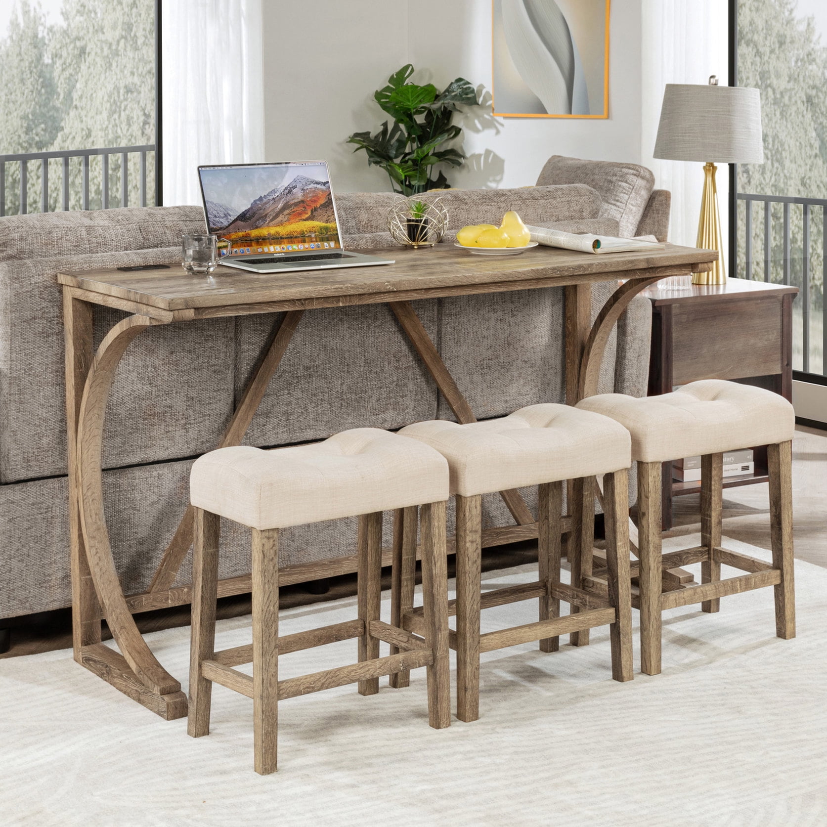 Space - Efficient and Comfort - Rich - Bar Table Set for Small Kitchens ...