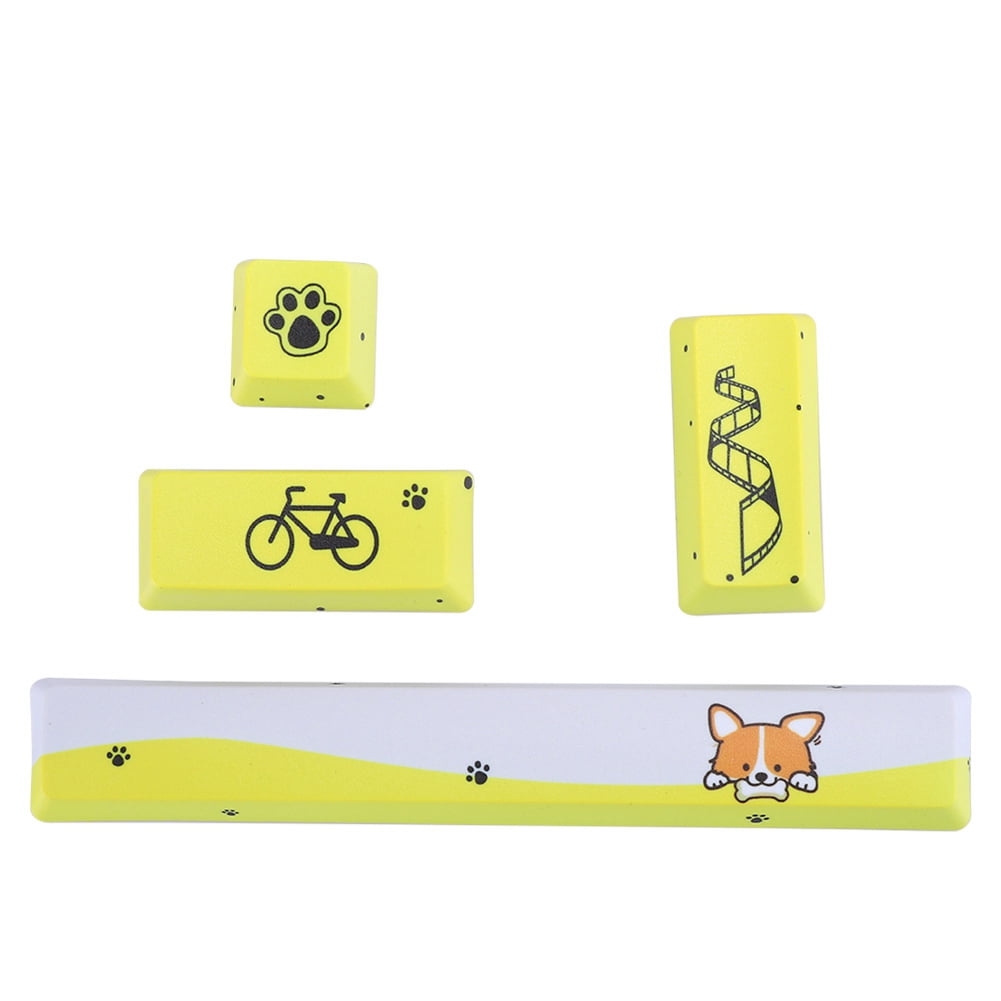 Space, Esc, Enter, Numpad Enter Keycaps Set (4 Pieces) Yellow Pup Theme ...