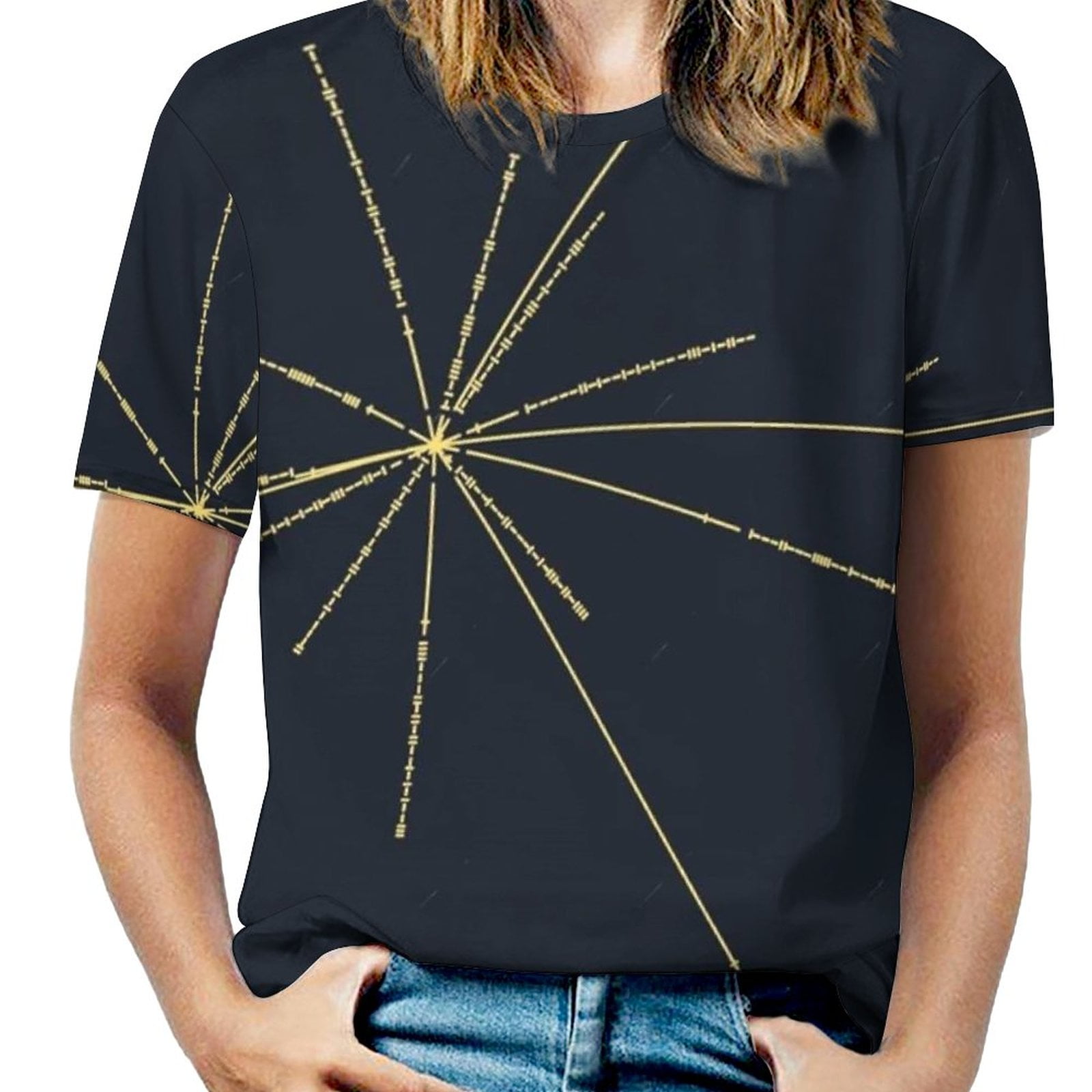 Space Exploration Map Voyager 2390 Women Print T Shirt Casual Off ...
