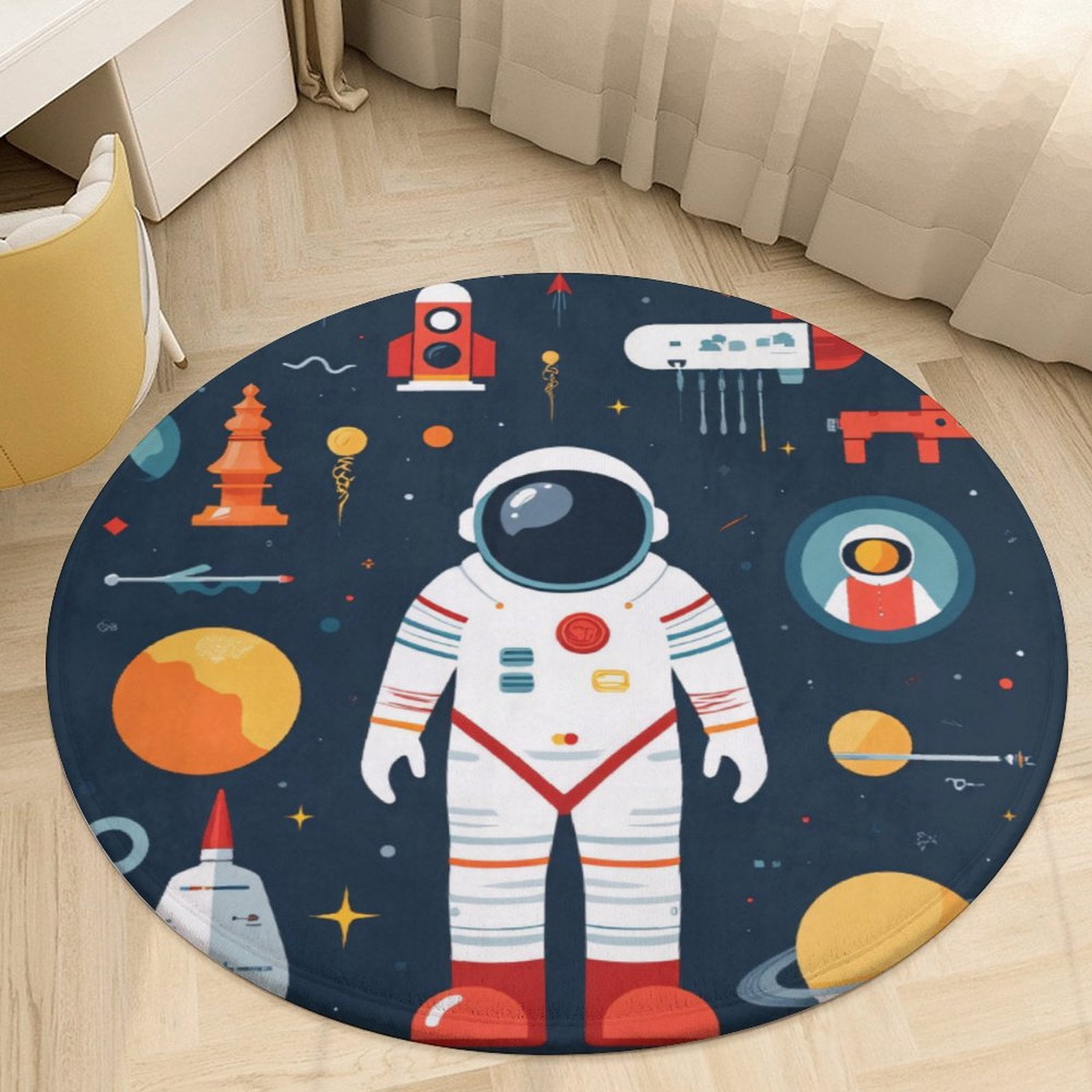 Space Explorer Adventure Set Round Area Rugs for Bedroom Living Room ...