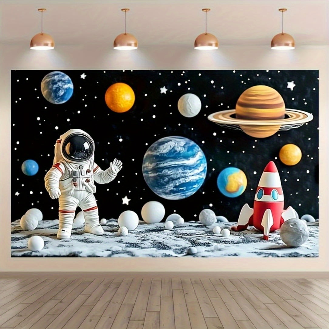 Space Explorer Backdrop Space Explorer & Planets Polyester Blend ...