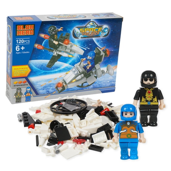 Space Explorer Interlocking Block Space Ship and Figures Play Set 120 ...