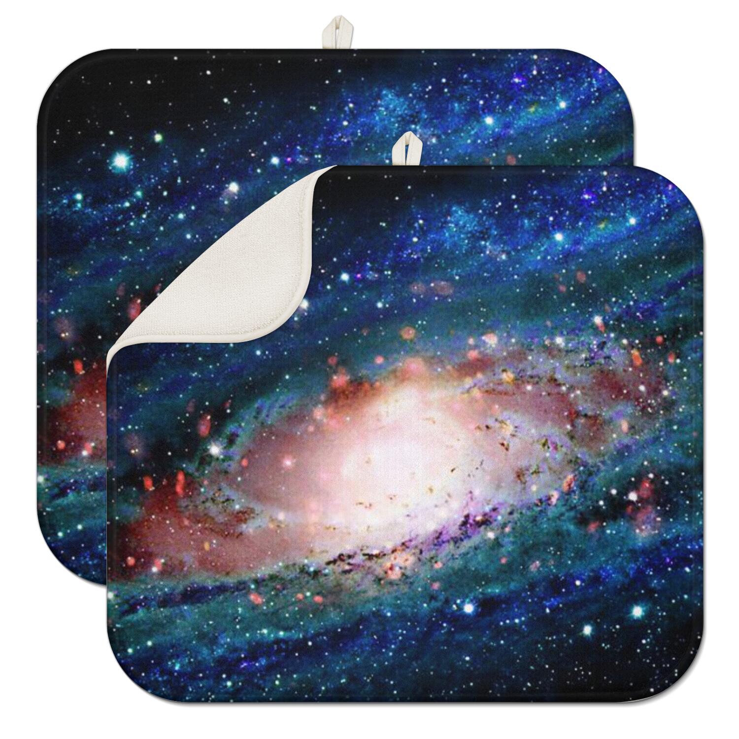 Space and Firefighter Galaxy Coffee Mat – Absorbent Microfiber Spill ...