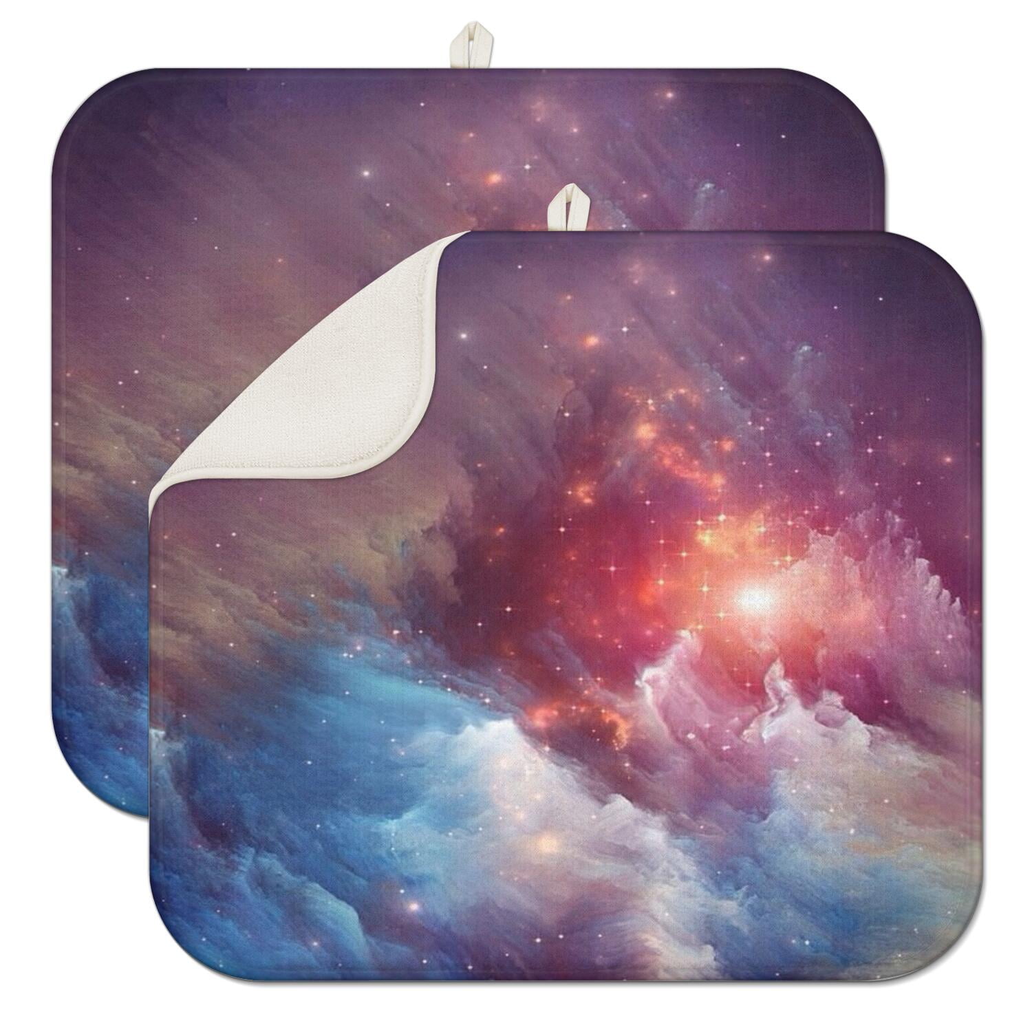 Space and Firefighter Galaxy Coffee Mat – Absorbent Microfiber Spill ...