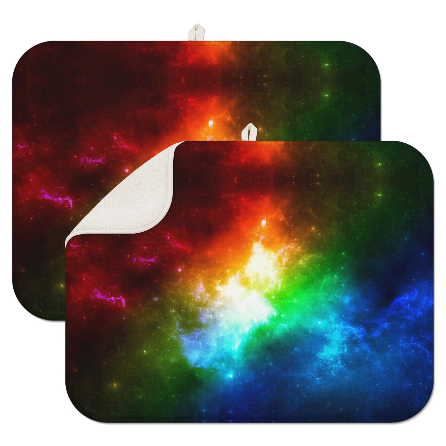 Space and Firefighter Galaxy Coffee Mat – Absorbent Microfiber Spill ...