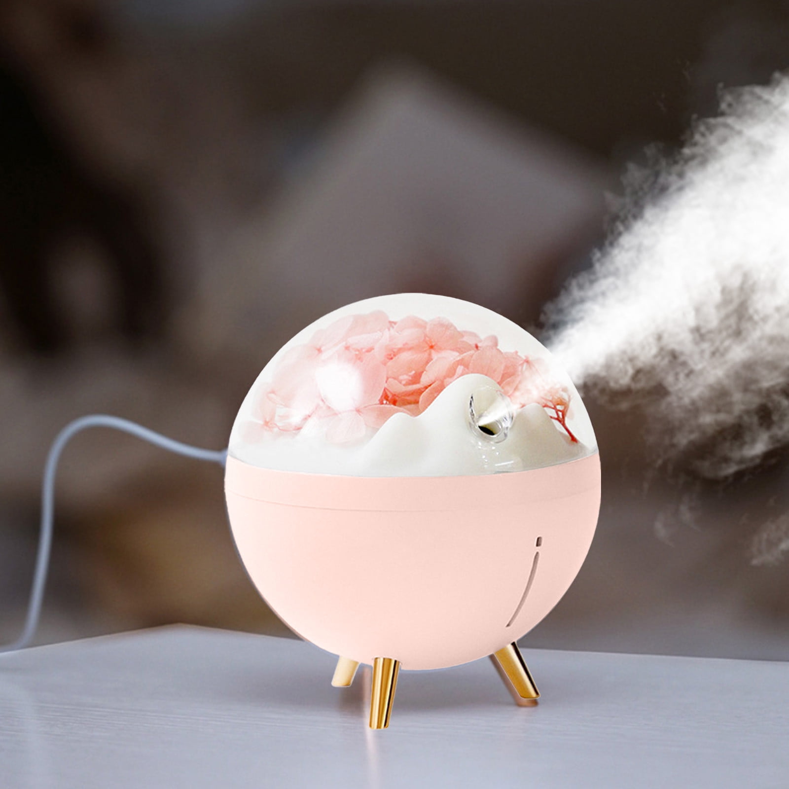 Space Flower Humidifier, Small Portable Cool Mist Humidifier, with ...