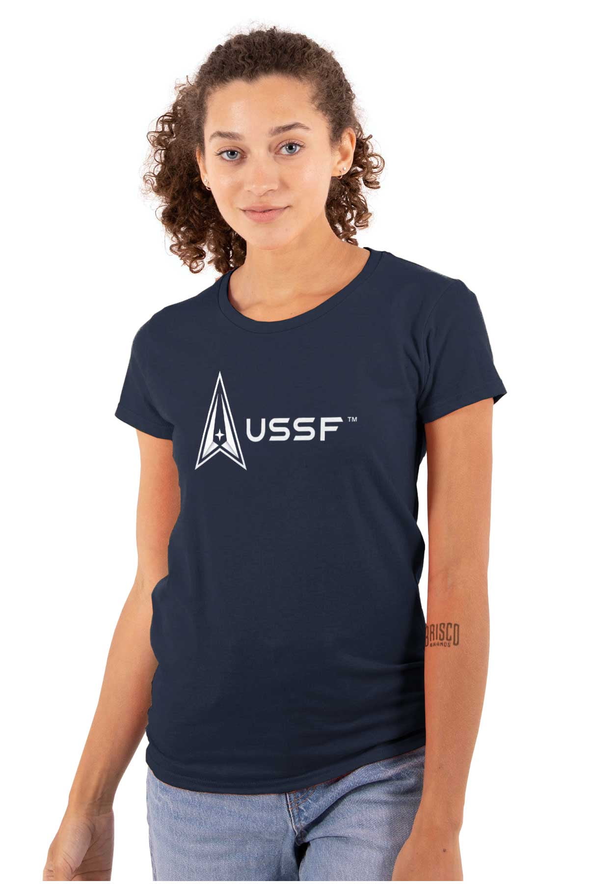 Space Force Logo US Military USSF Women's Plus Size Shirt Brisco Brands ...