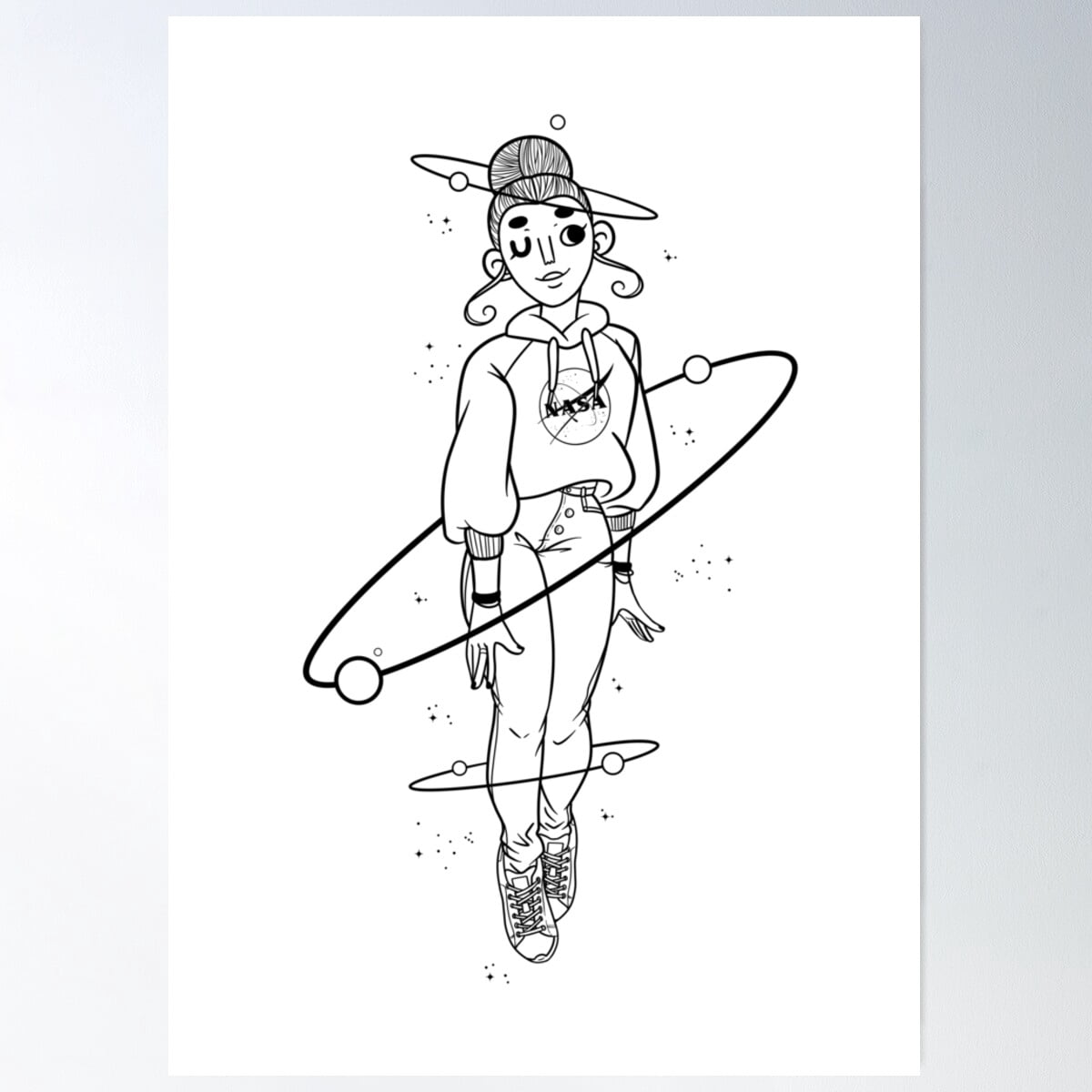 Space Gal Poster Wall Art, Modern Wall Decor For Living Room Bedroom ...