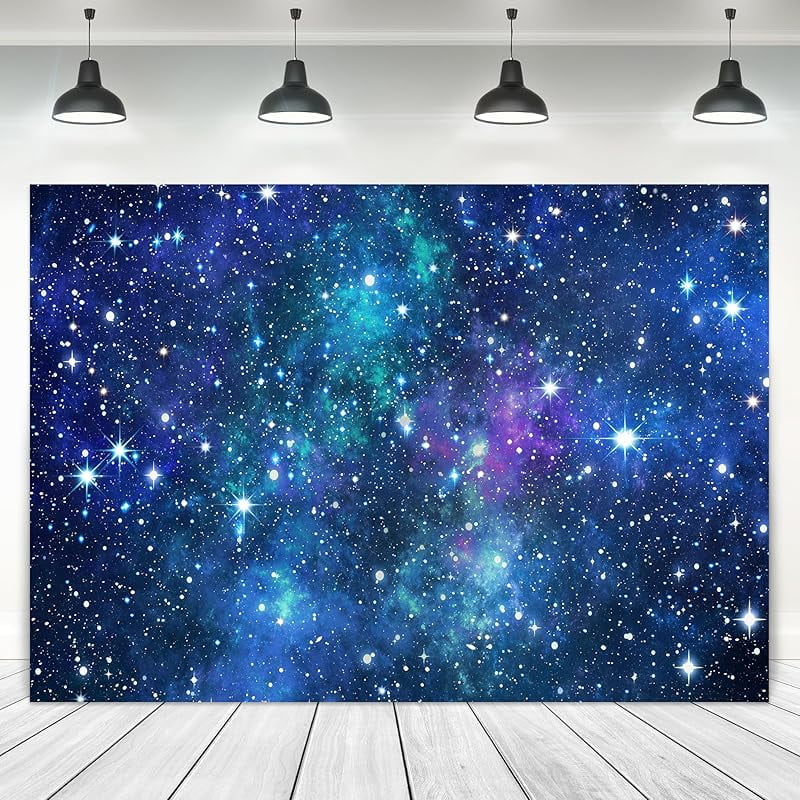 Space Galaxy Backdrop Blue Starry Sky Night Fantasy Universe Nebula ...