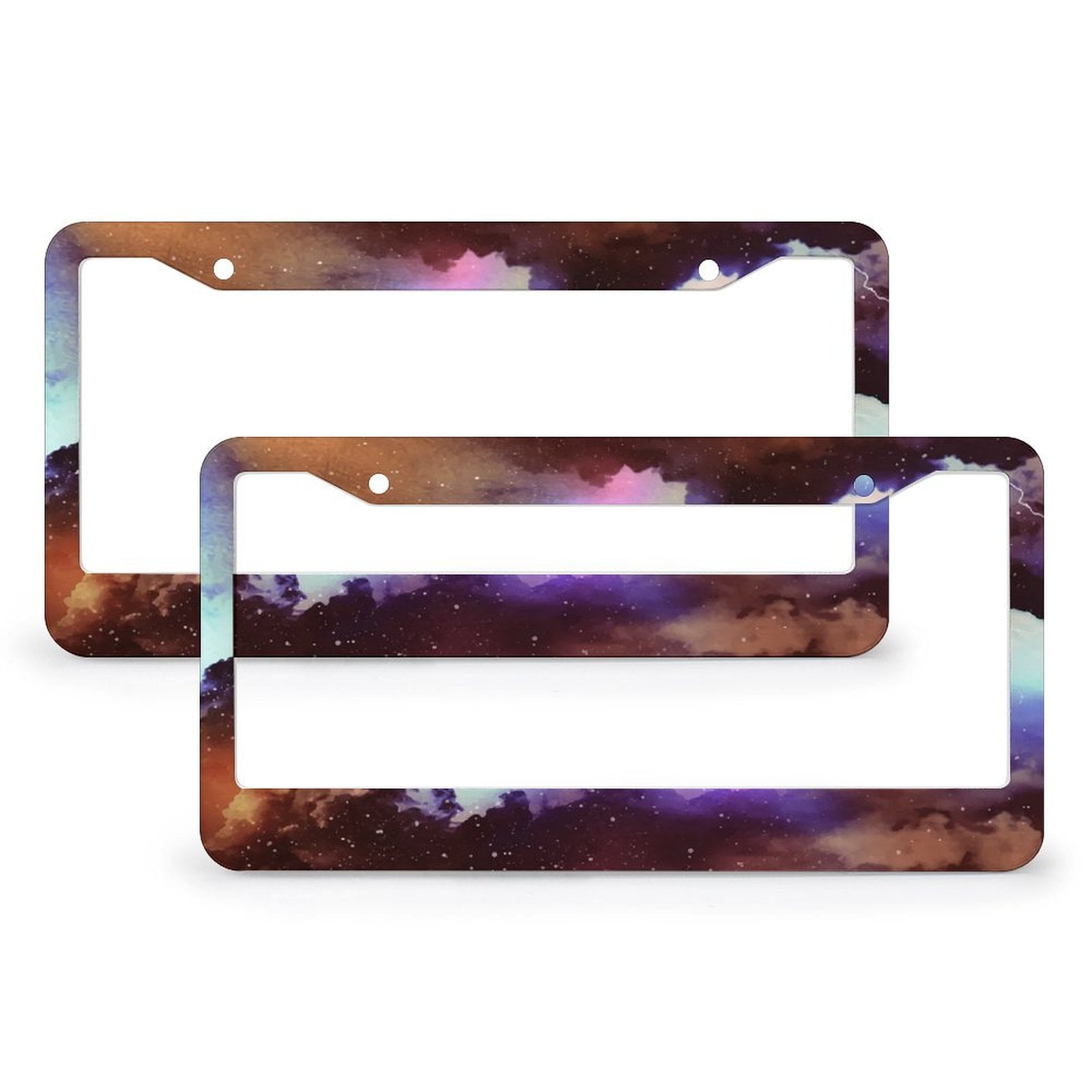 Space Galaxy Background License Plate Frame - 2 Pack Artistic Universal ...