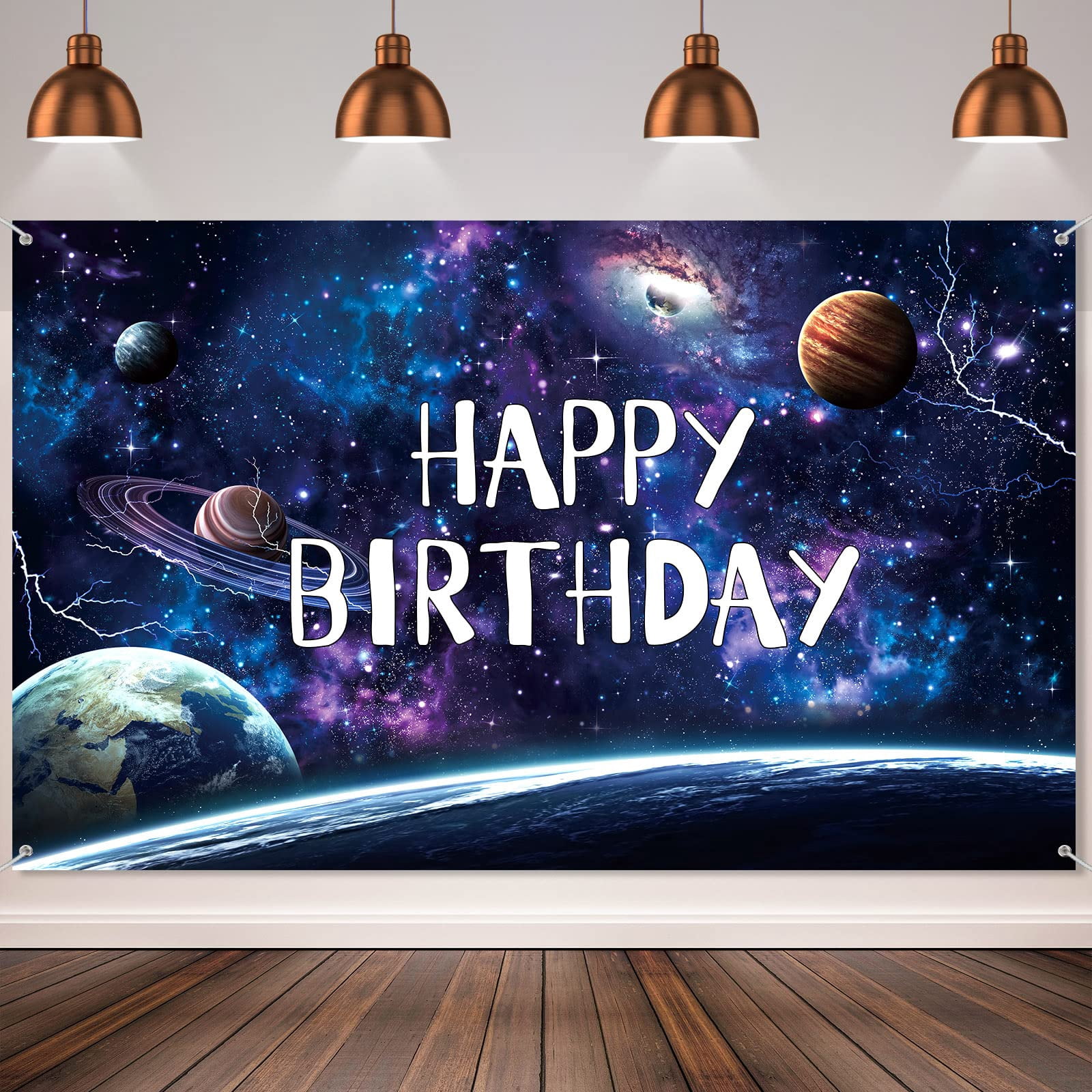 Space Galaxy Birthday Party DHF10 Decorations Space Theme Backdrop 6x3 ...