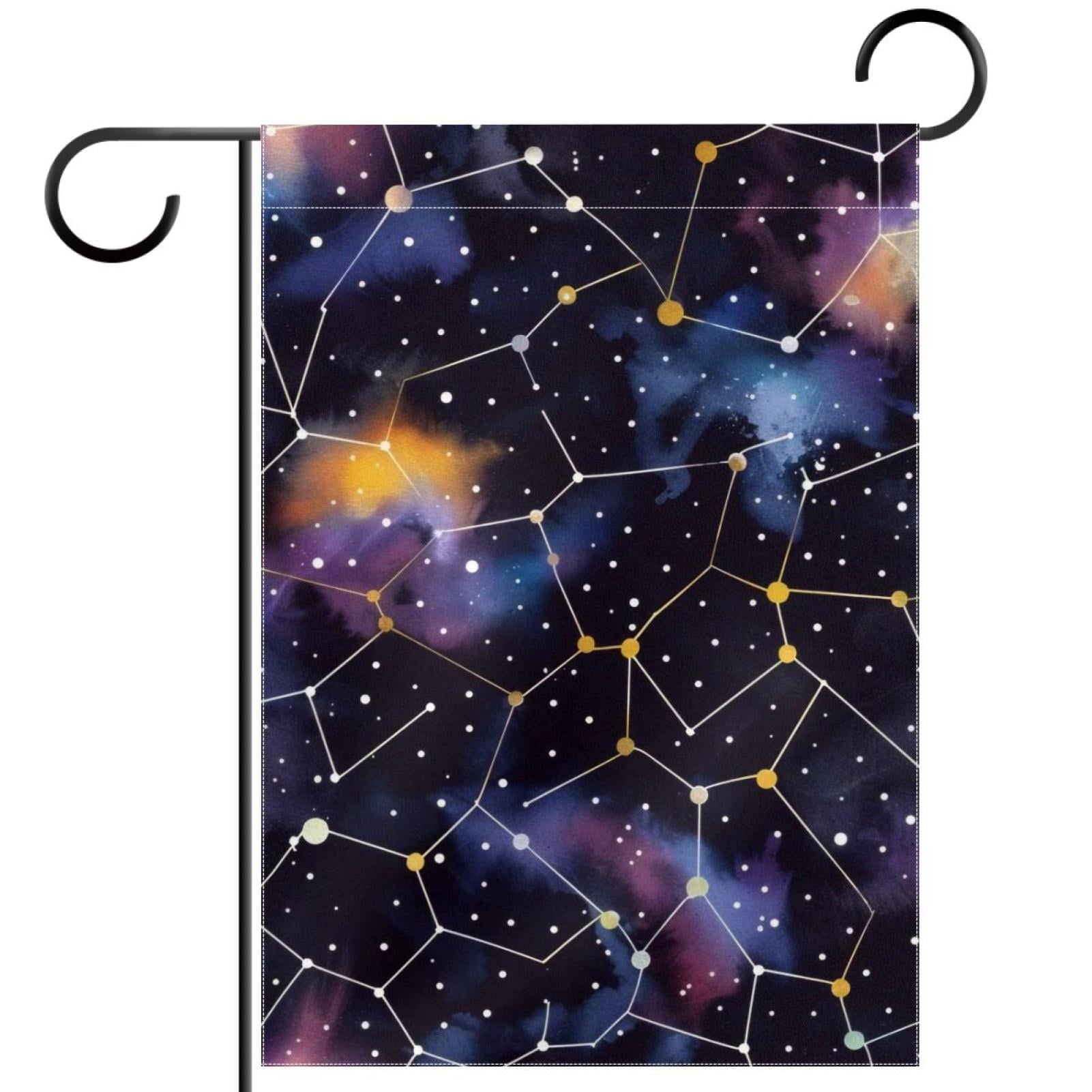 Space Galaxy Constellation Pattern Welcome Garden Flags, 12 x 18 Inch ...